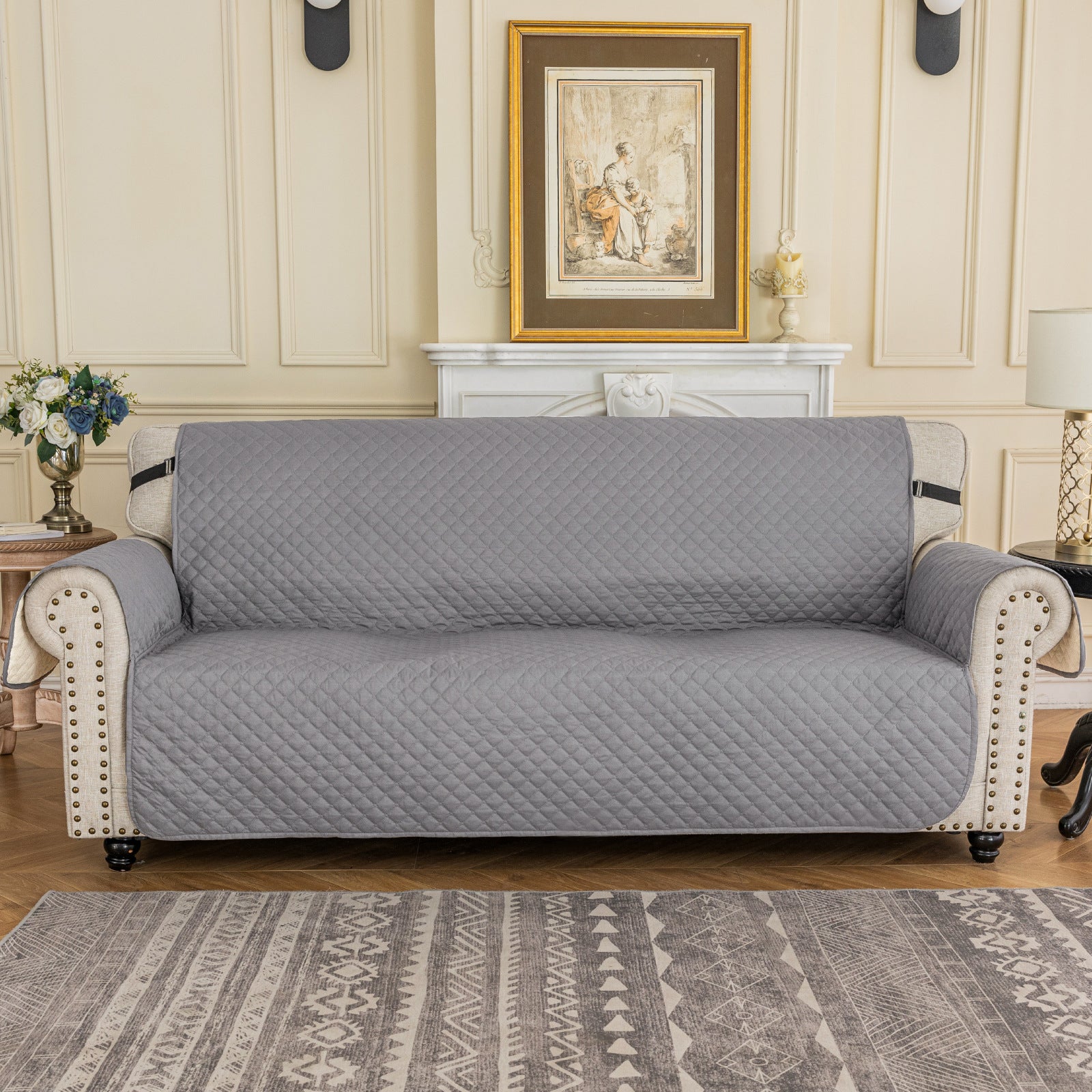 Funda Sofa 4 Plazas Universal Impermeable con Brazos, Protector para ...