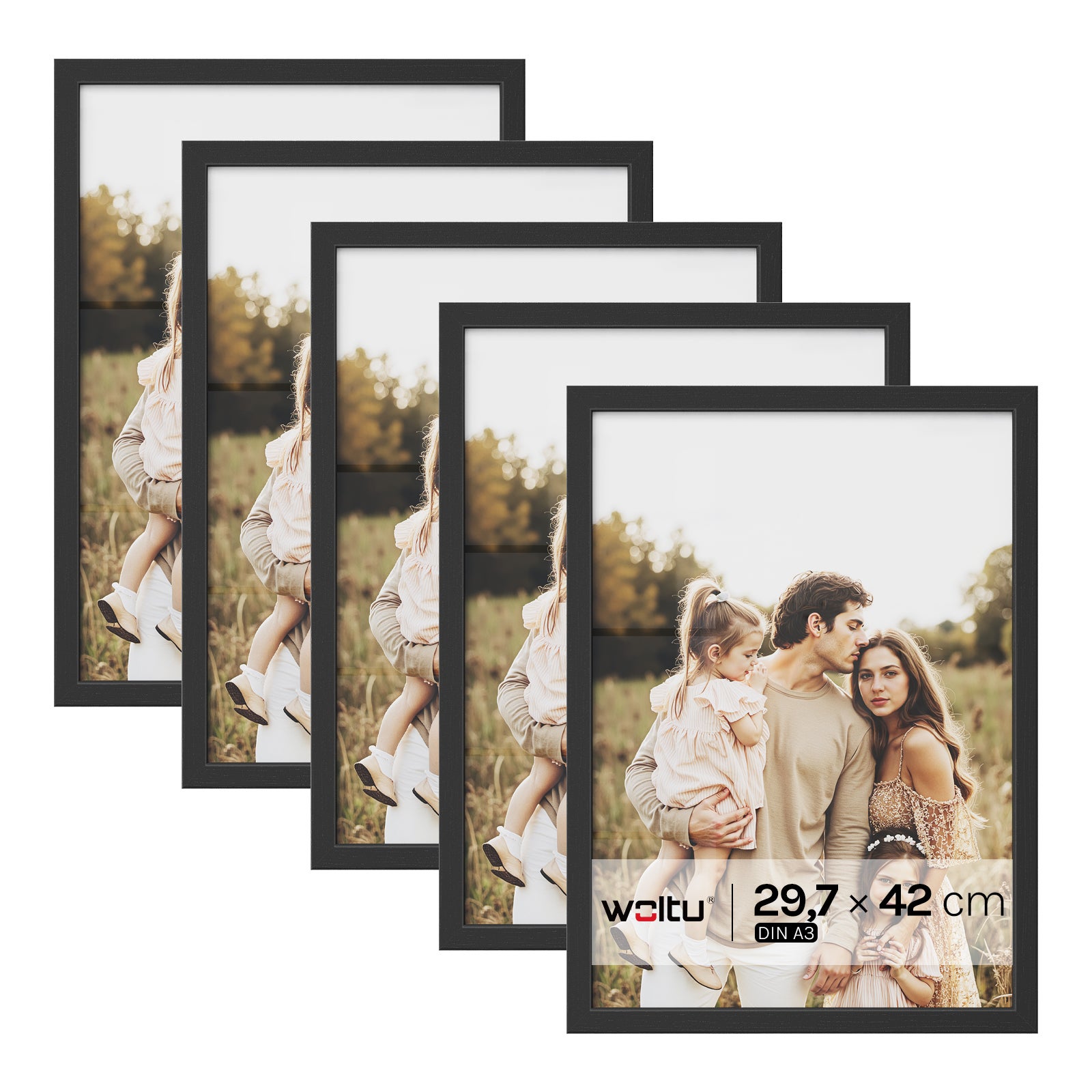 Lot de 5 Cadre Photo 29,7x42 cm WOLTU, Cadre pour Photo A3 en Bois MDF ...
