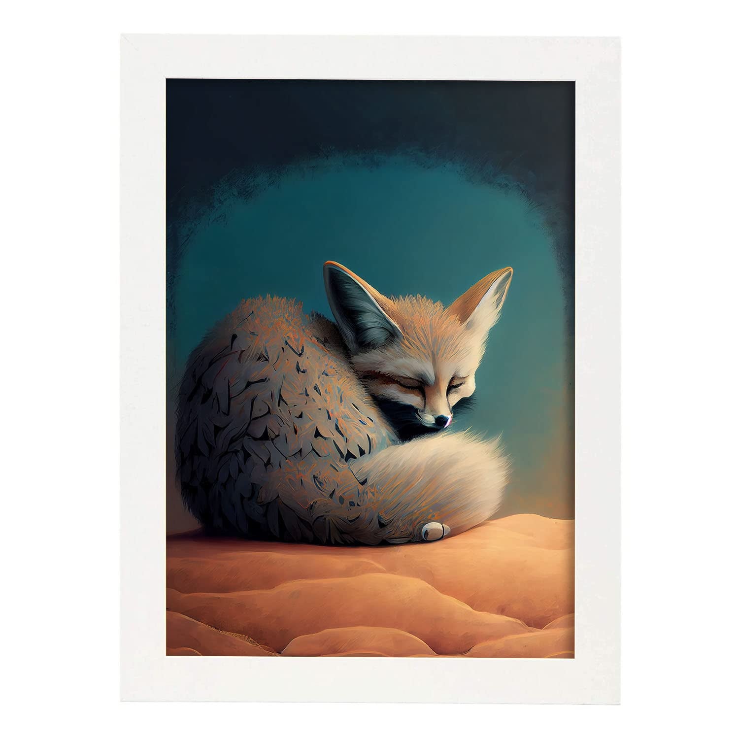 Nacnic Affiche Renard Du Fennec Dans Le Style Précisionnisme ...