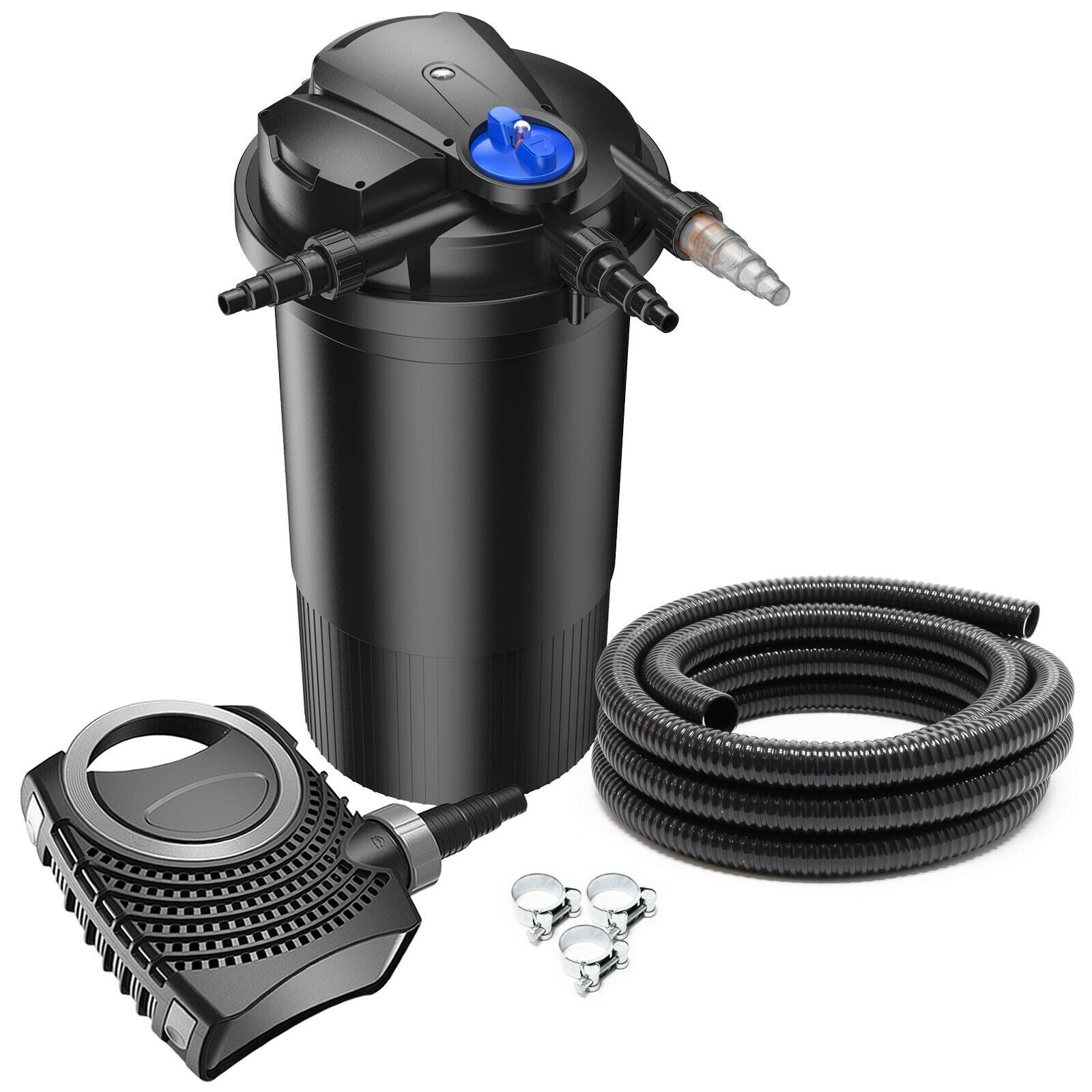 Kit de filtration set 30000 litres 18 watts UVC pompe 6000 l/h tuyau 5 ...