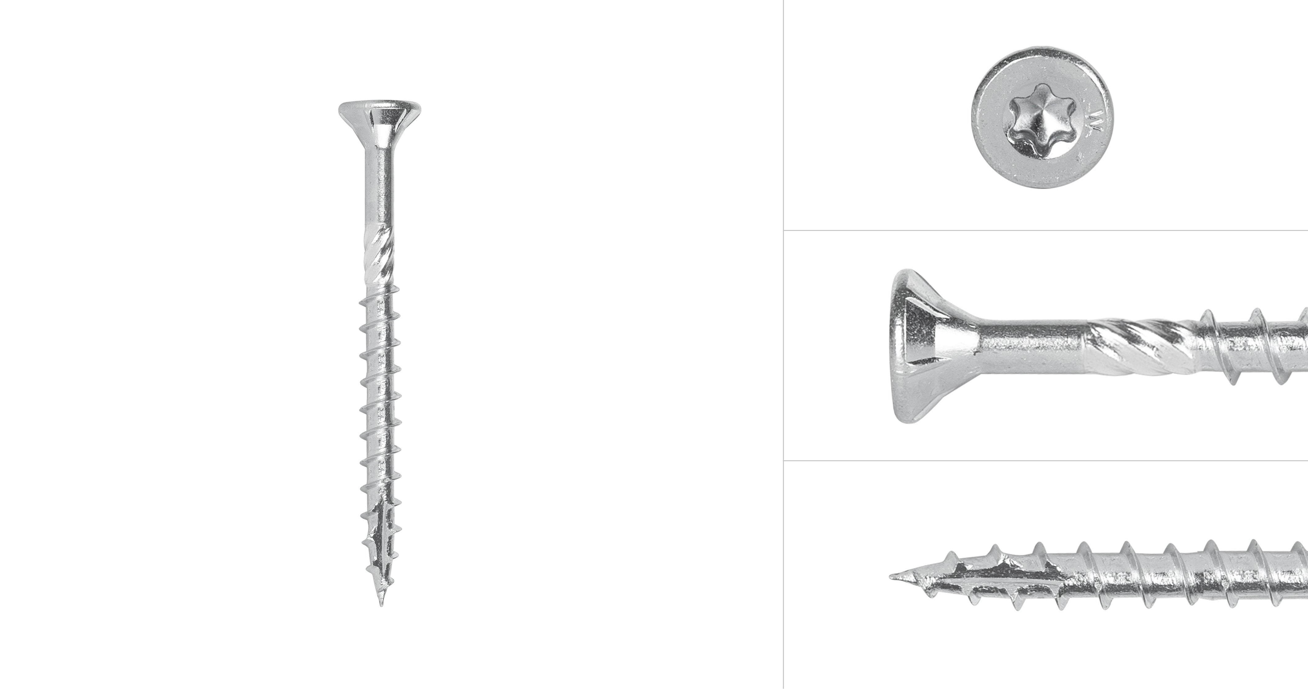 Wovar Vis pour panneaux agglomérés Galvanisé 4 x 50 mm Torx 20 Filetage ...