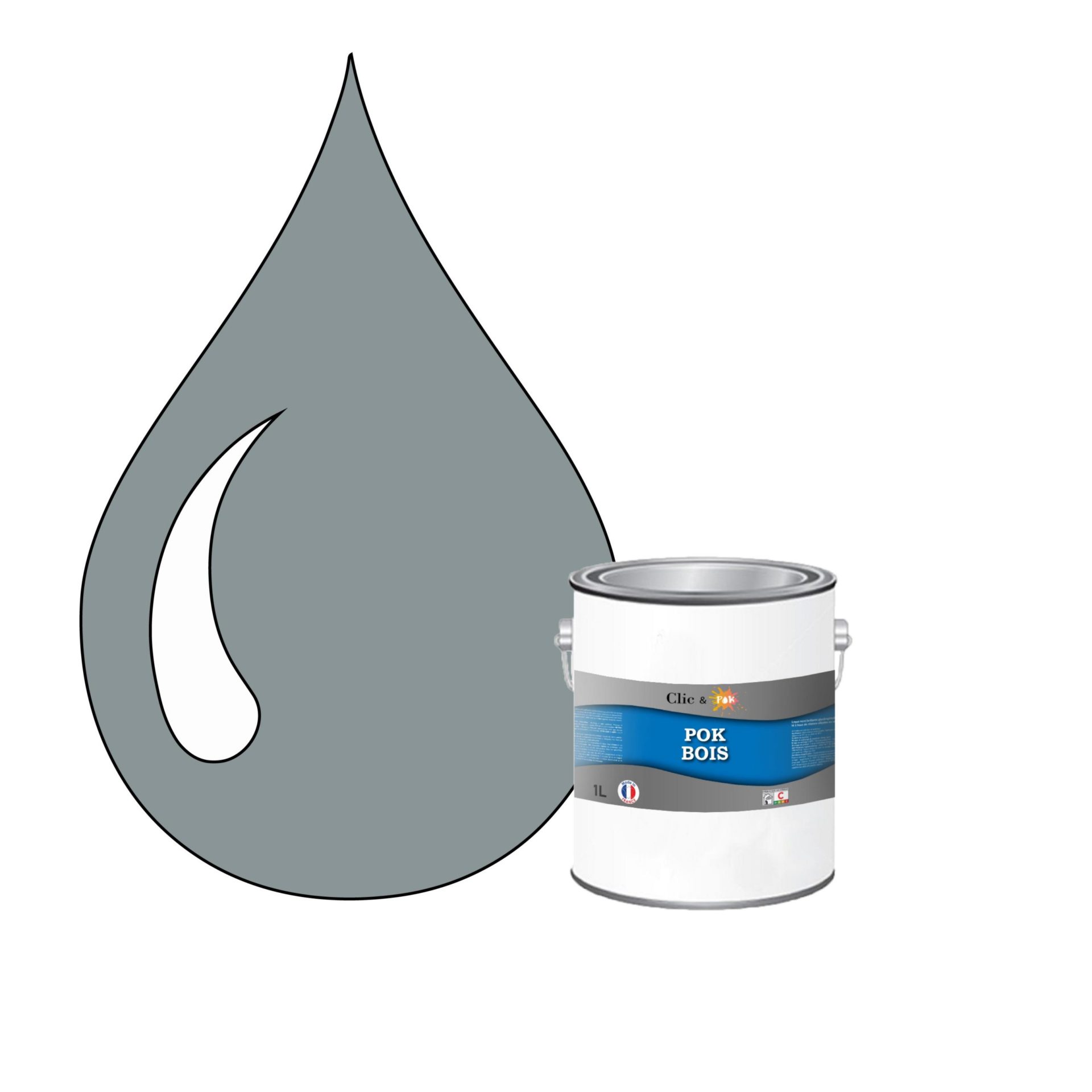 Peinture extérieure bois - Résistante aux intempéries POK BOIS - 1L ...