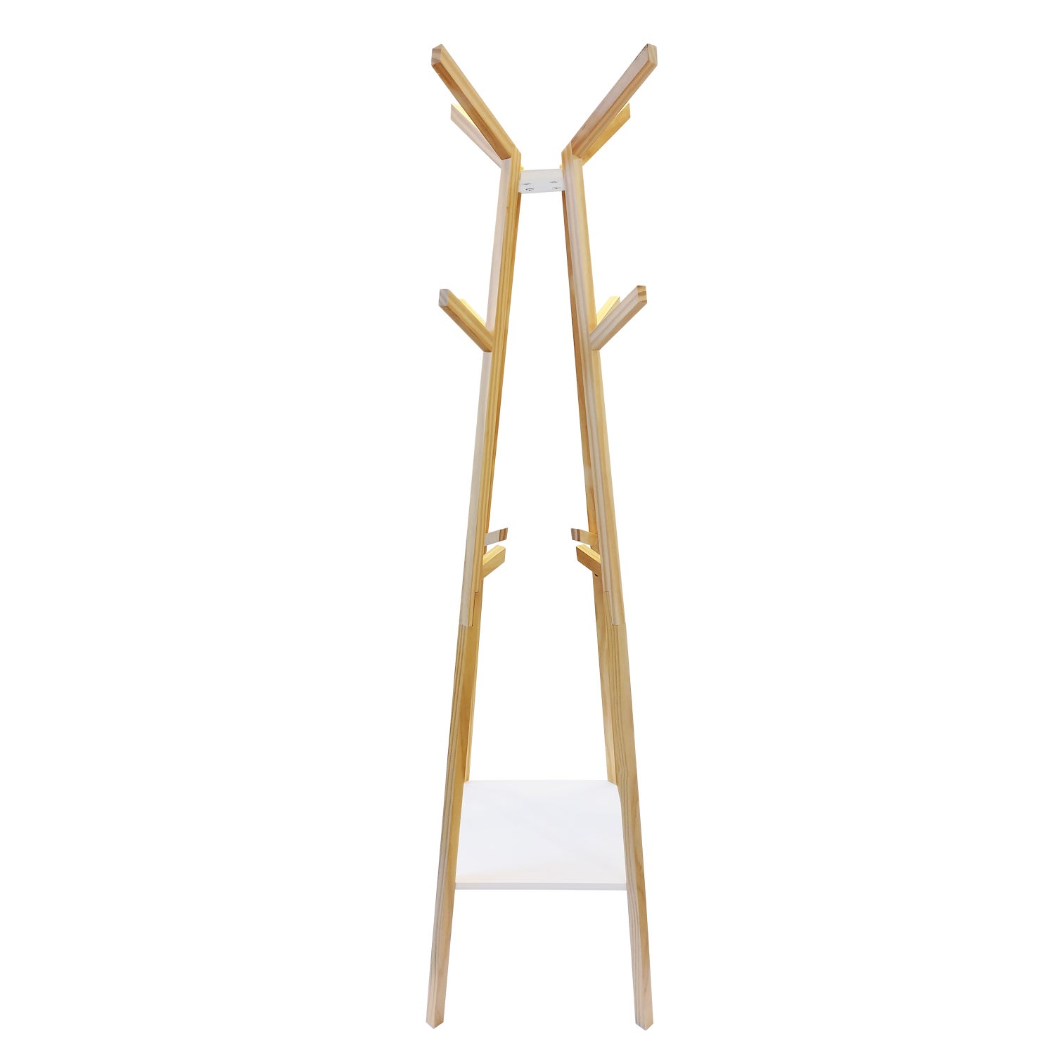 Box and beyond - Appendiabiti in pino naturale - 12 ganci con mensola ...