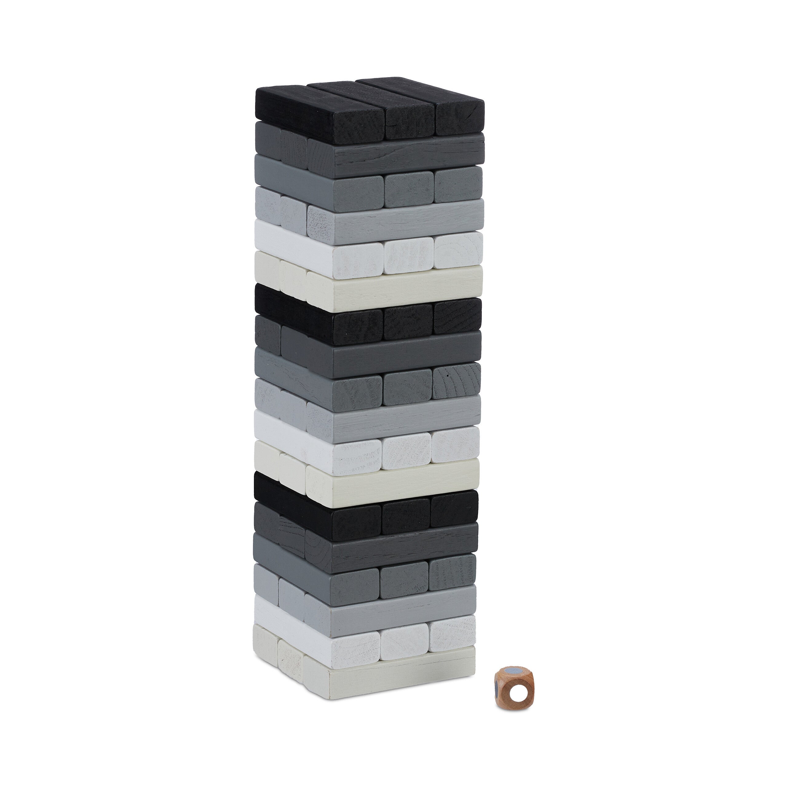 Relaxdays Tour vacillante, blocs en noir, blanc, gris, 54 cubes à ...