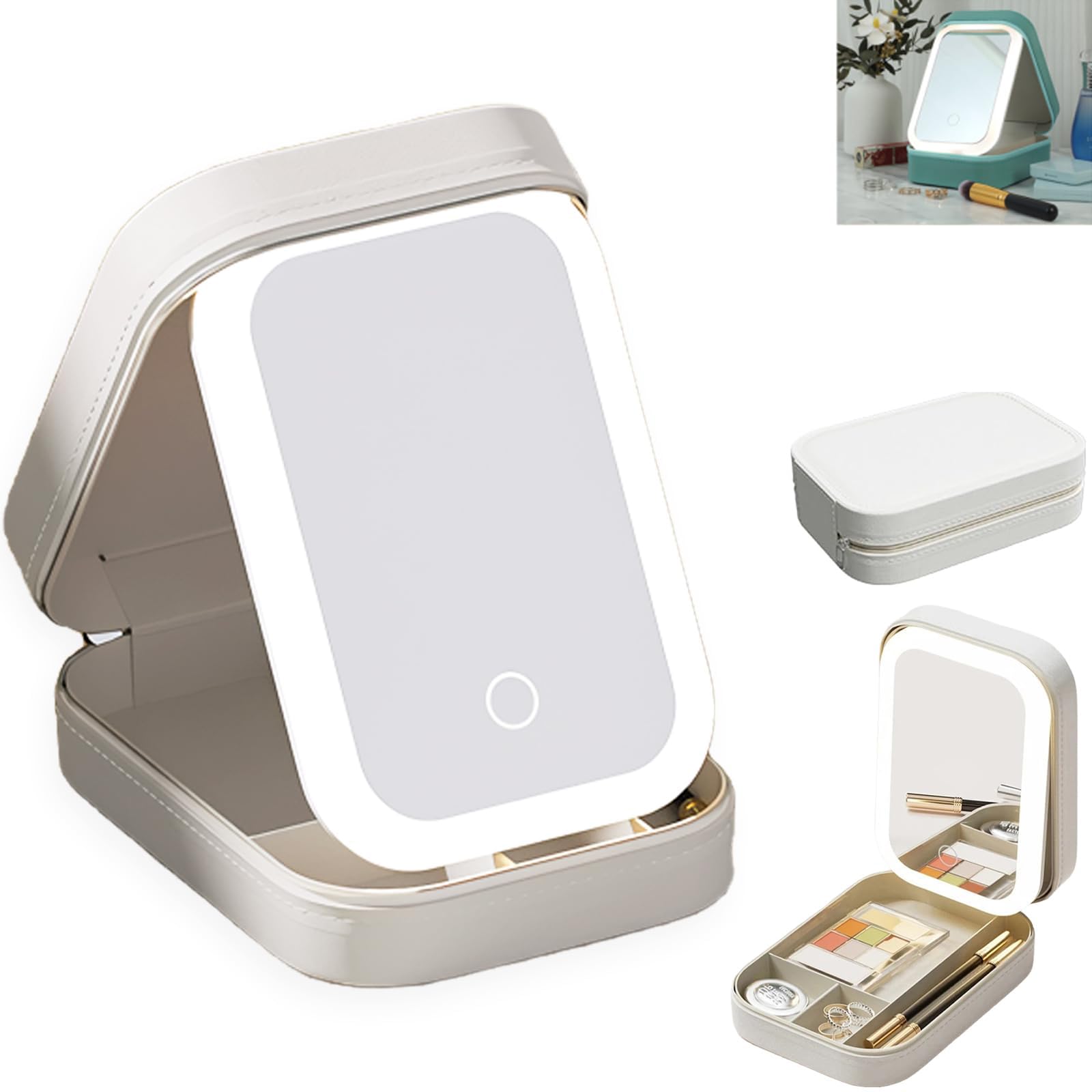 Miroir de maquillage avec lumières miroir de maquillage rechargeable ...