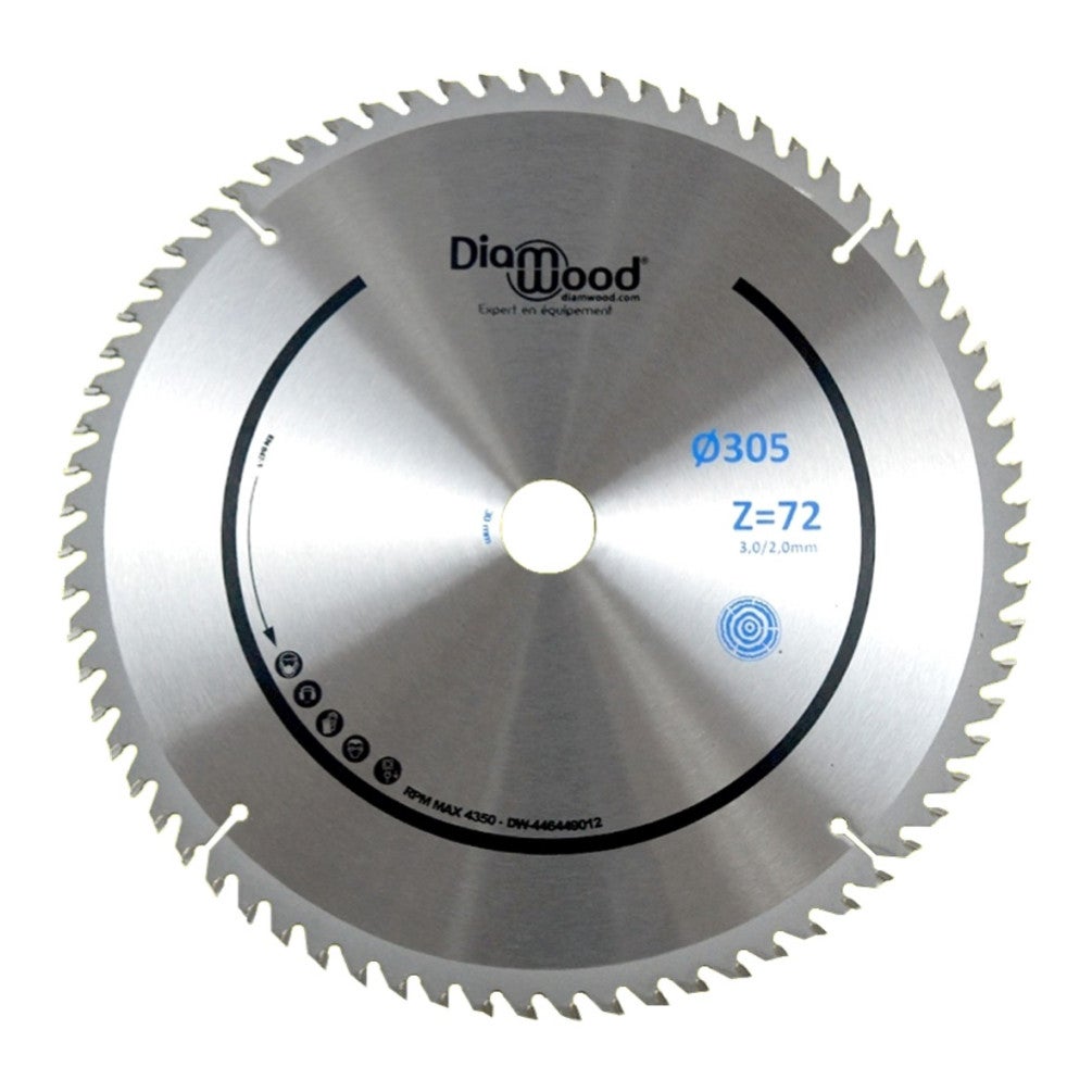 Lame de Scie Circulaire HM Finition D. 305 mm - Alu/Bois - Diamwood ...