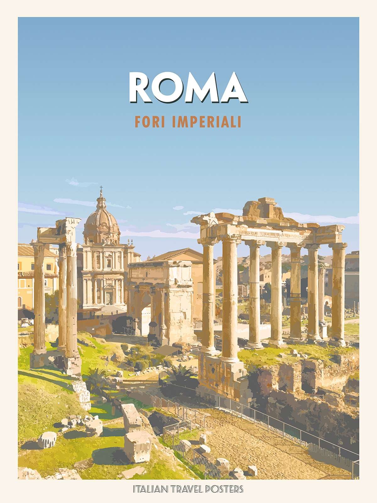 Affiche Rome : Forums impériaux (impression sur papier, 100x70 cm, sans ...