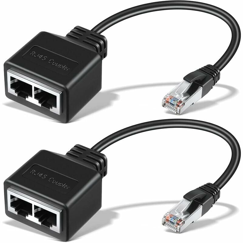 2 Adaptadores de red Ethernet RJ45, divisores de red, extensores de red ...