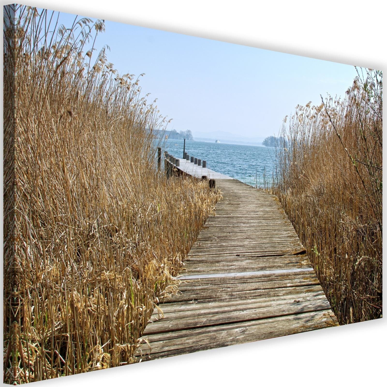Tableau pont dans les roseaux - 120 x 80 cm | Leroy Merlin
