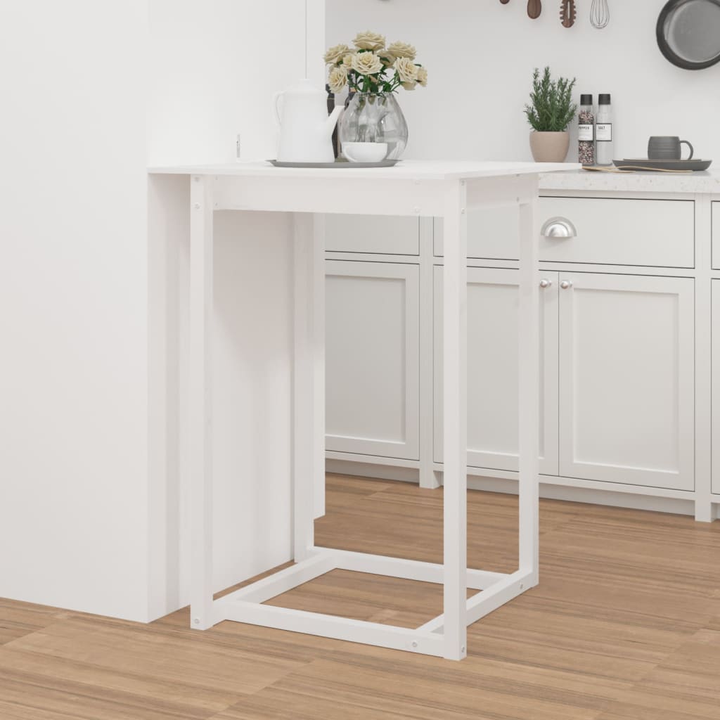 Maison Exclusive - Table de bar Blanc 80x80x110 cm Bois massif de pin ...