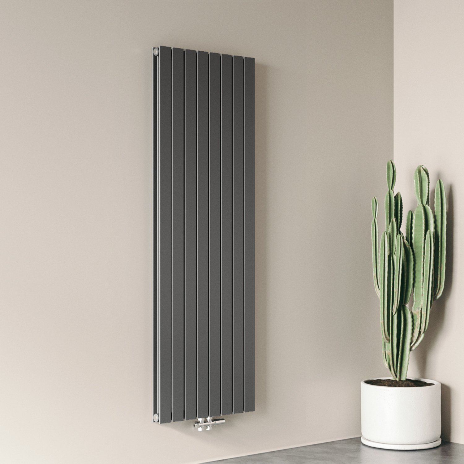 Radiateur eau chaude vertical anthracite acier classique basse ...