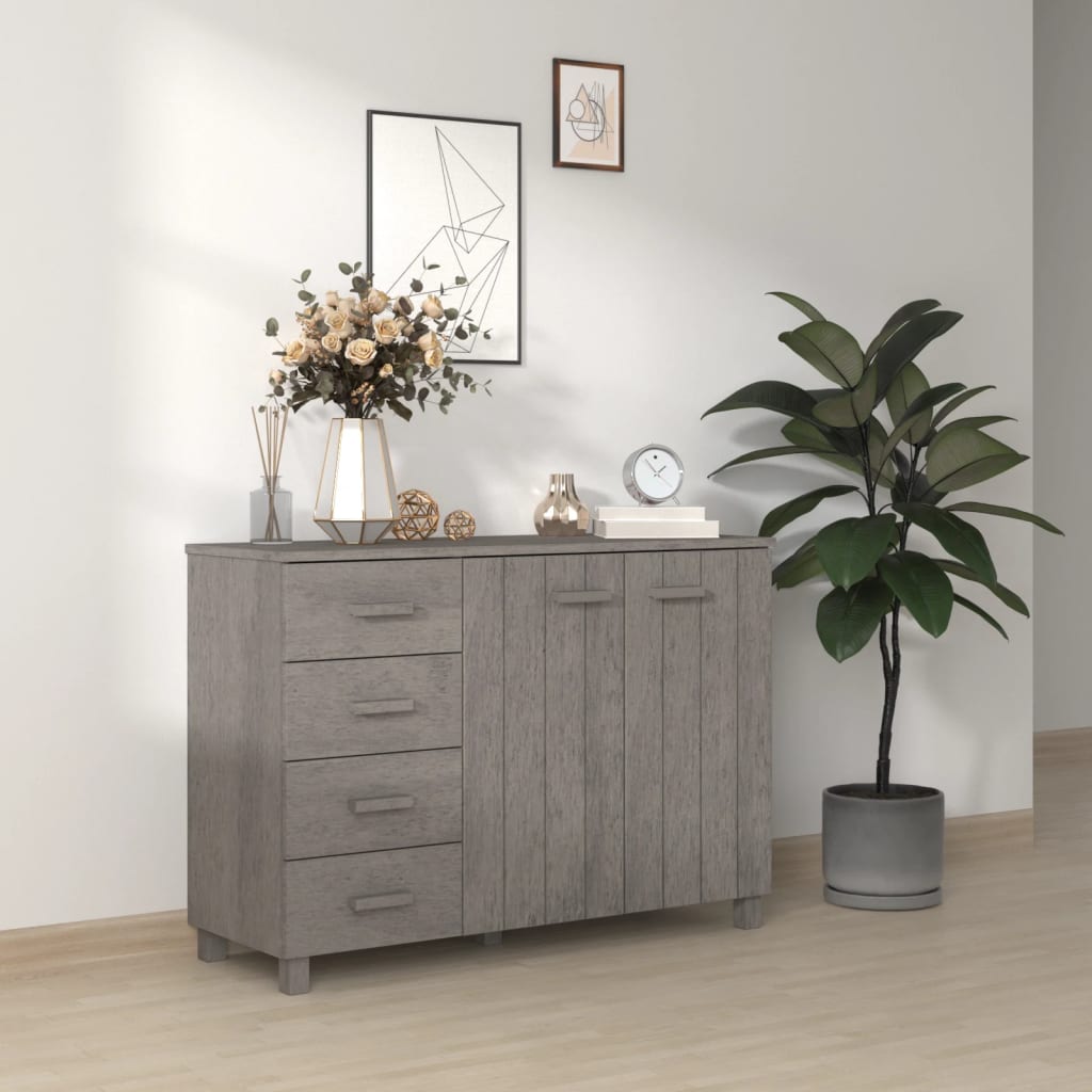 Buffet HAMAR Gris clair 113x40x80 cm Bois massif de pin | Leroy Merlin