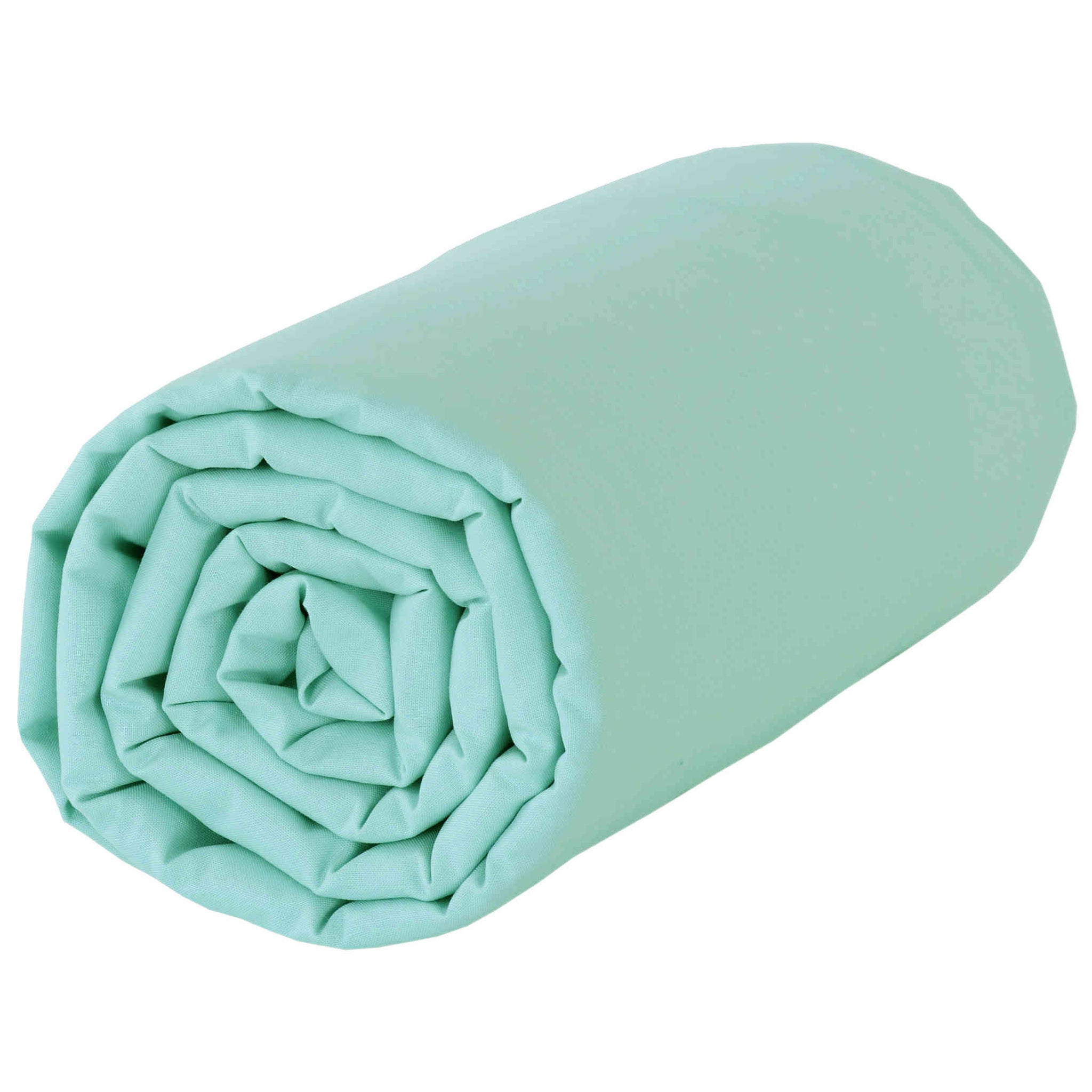 Drap housse bébé 100% coton bio 60x120 turquoise | Leroy Merlin