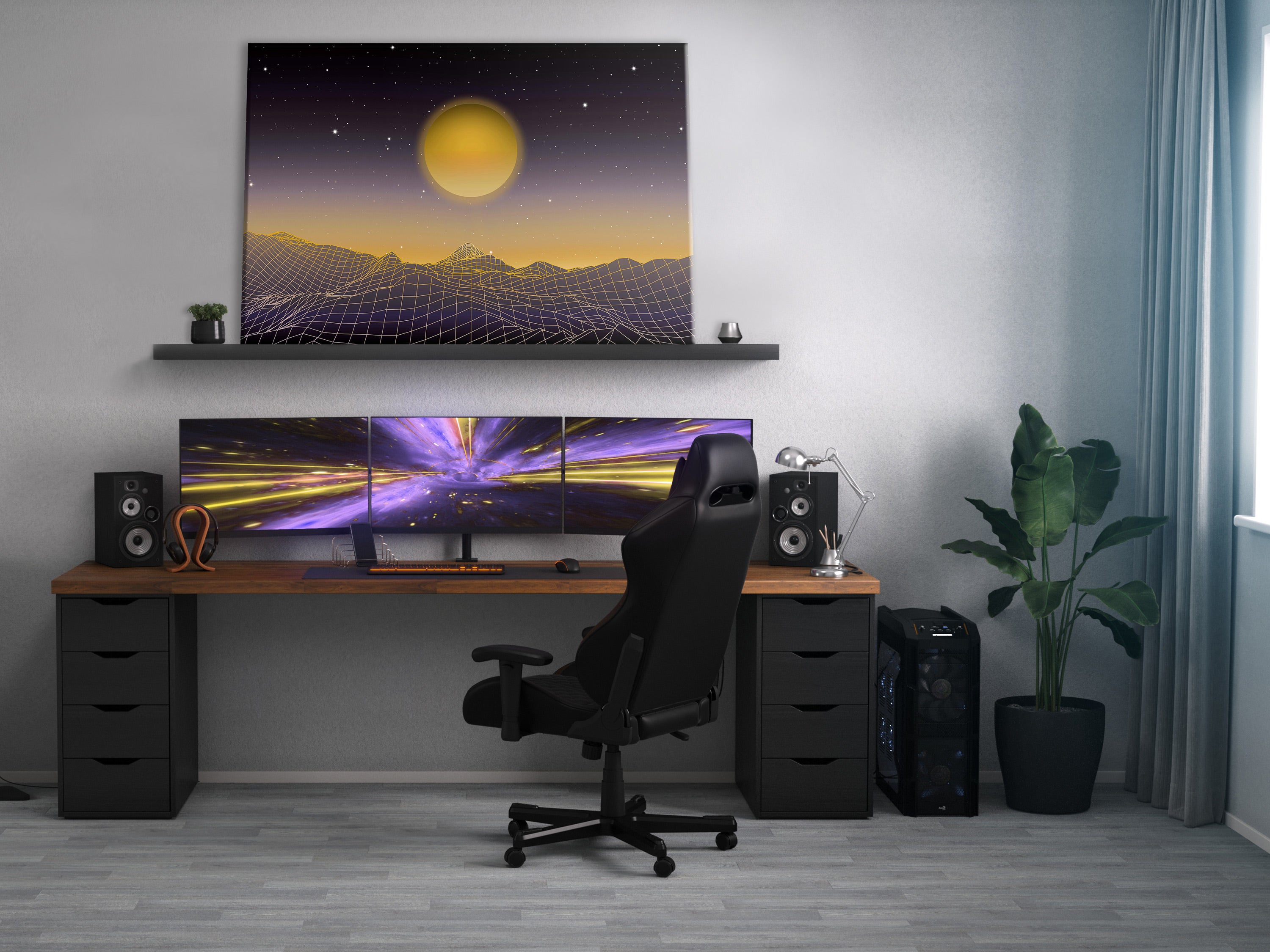 Tableau - Futuristic landscape 3 (1 Part) Wide [60x40] | Leroy Merlin