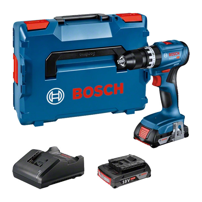 Perceuse à percussion 18V (2x2,0 Ah) GSB 18V-45 en L-Boxx - BOSCH ...