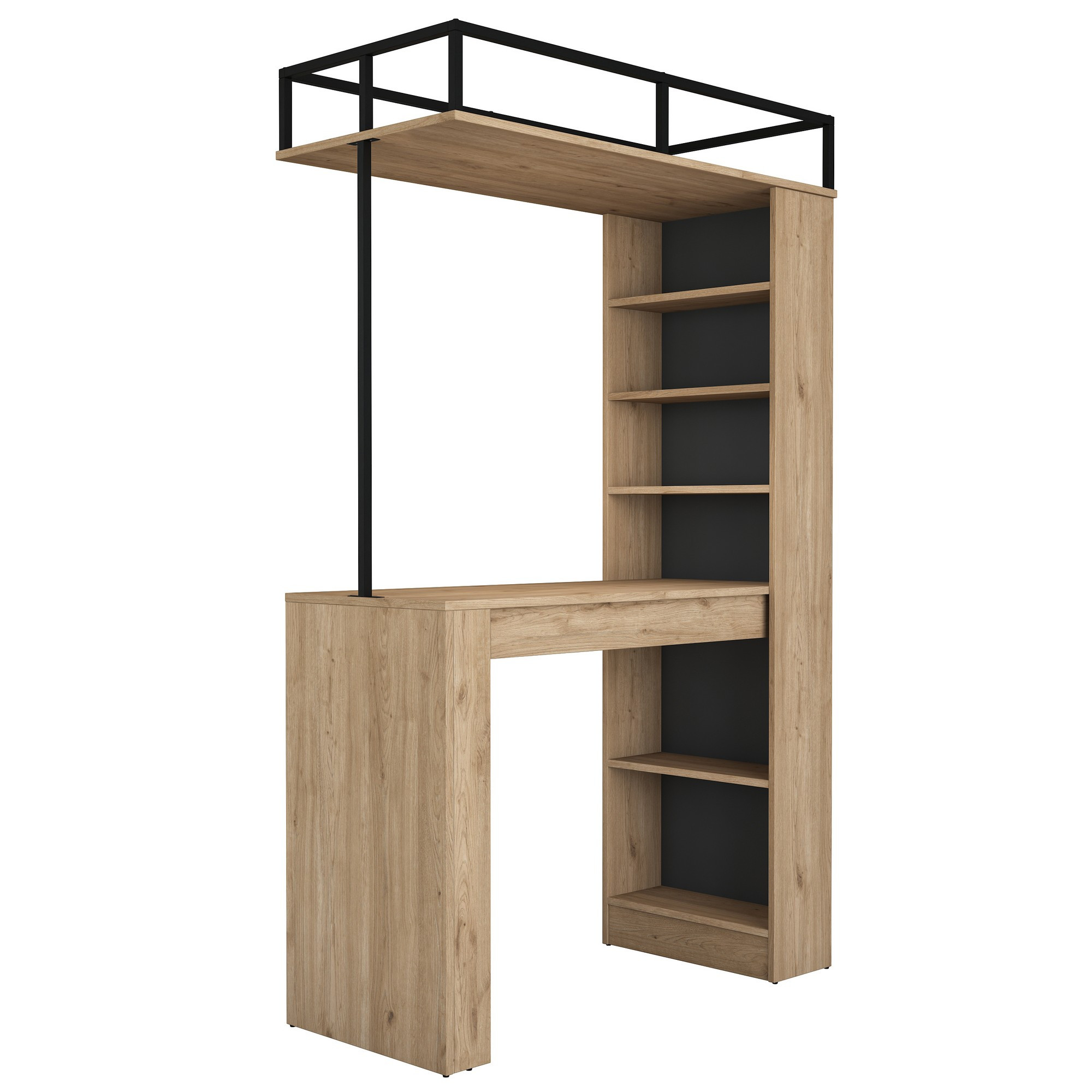 Mesa de comedor de madera "Jacob" con estantes - 120 x 56 x 199 cm ...