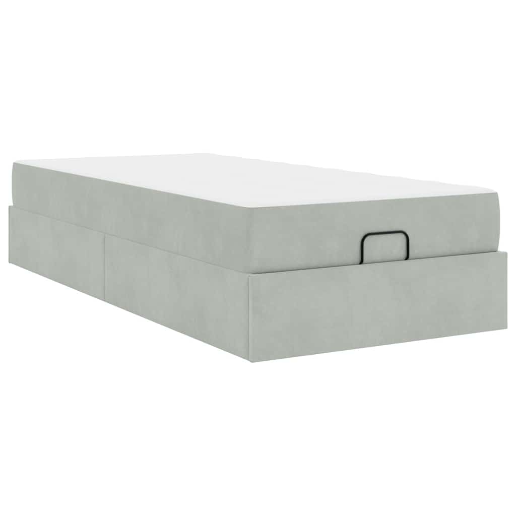 Cama individual | Cama para adultos | Estructura de cama Gris claro 80 ...