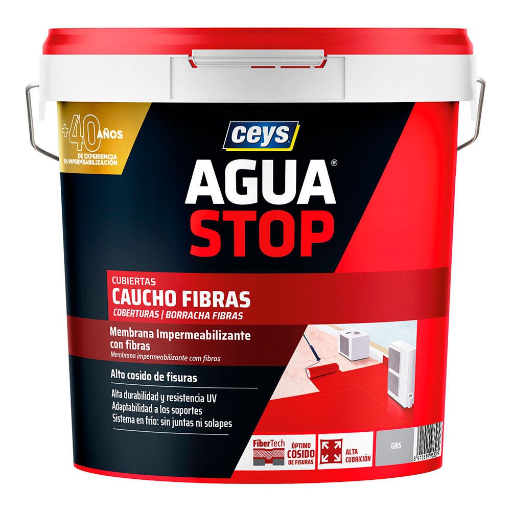 Aguastop caucho fibras gris 20kg 903307 ceys 8411519933079 95599 ...