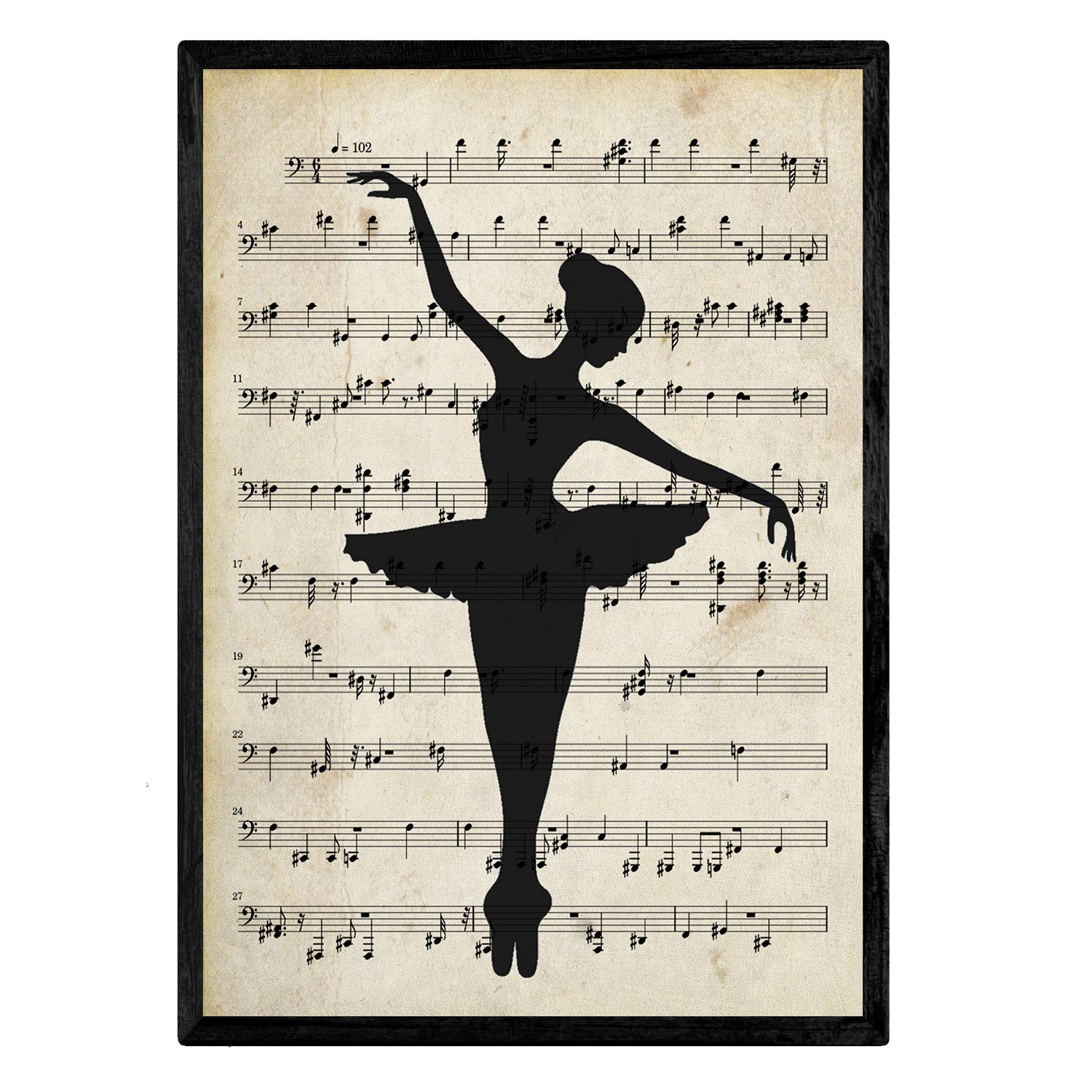 Set De 4 Láminas De Baile Con Partituras. Ballet,tango.. Marco Blanco ...