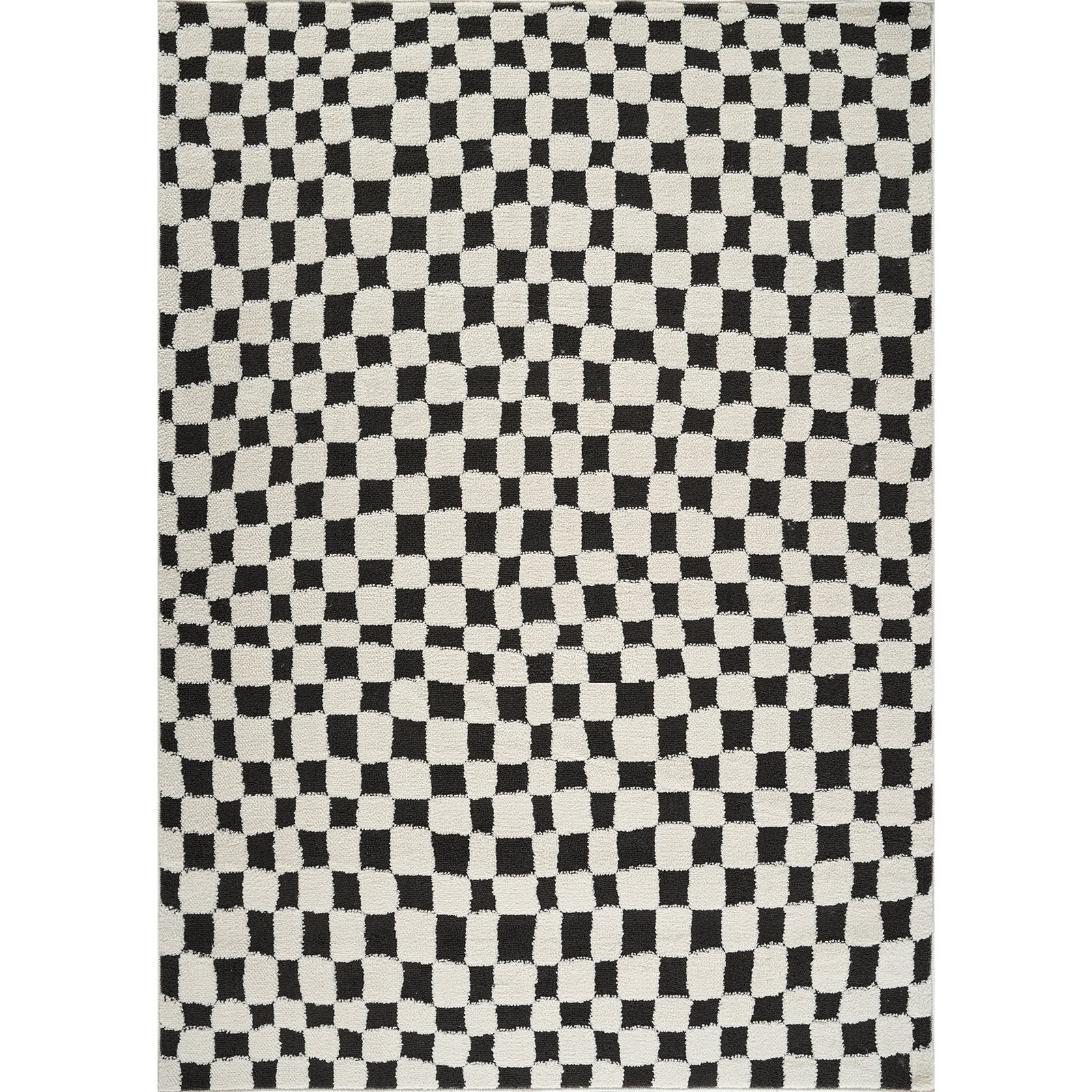 LIVABLISS Alfombra Escandinava de Cuadros Negro/Blanco 160x213 cm Irina ...