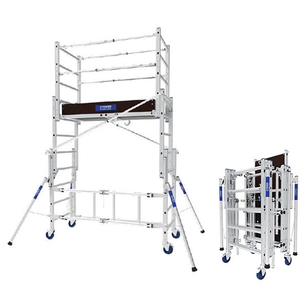 Echafaudage roulant pliant - Hauteur max. de travail 3.80m - 22407420 ...
