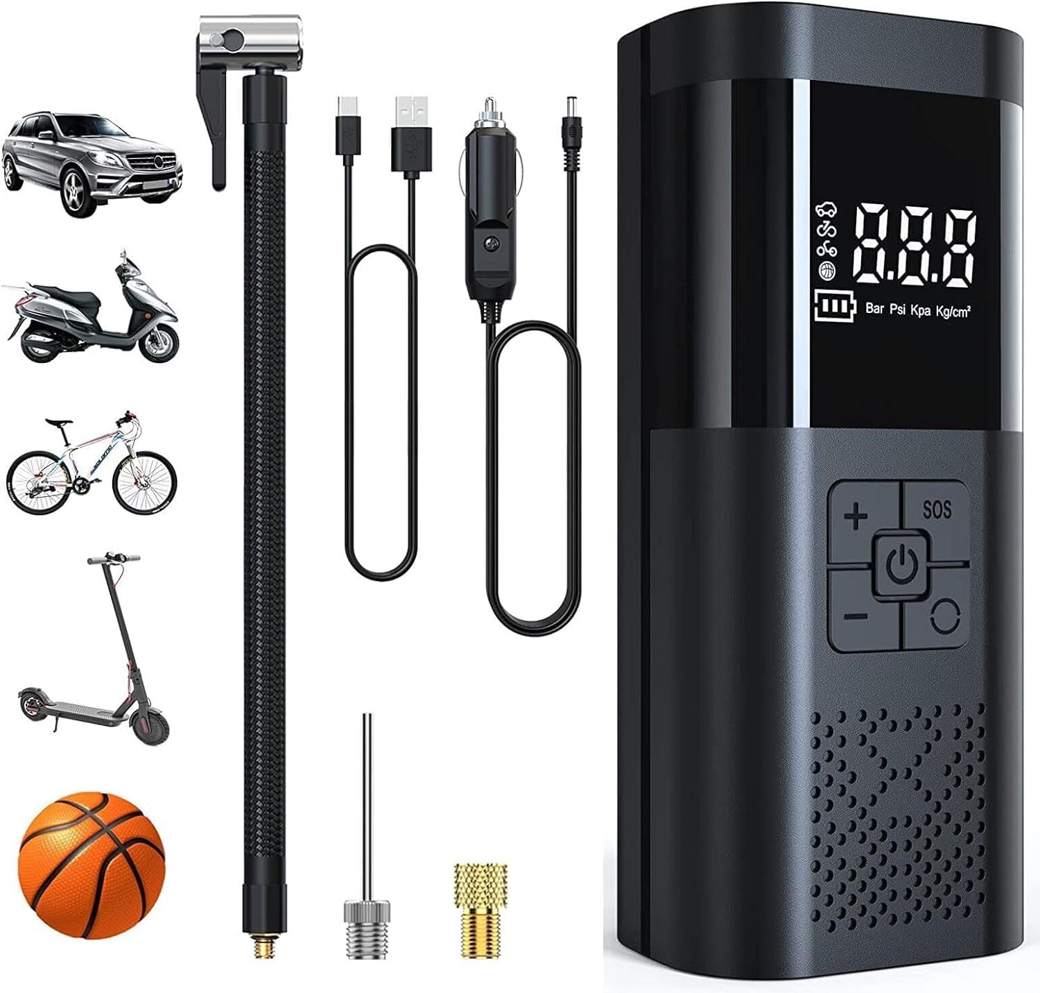 Mini compresseur d'air portable pour voiture - Gonfleur électrique ...