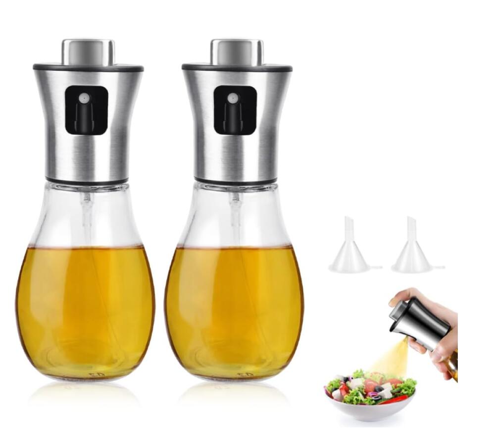 Pulverizadores de aceite de cocina de 200 ml, de vidrio, con embudo y ...