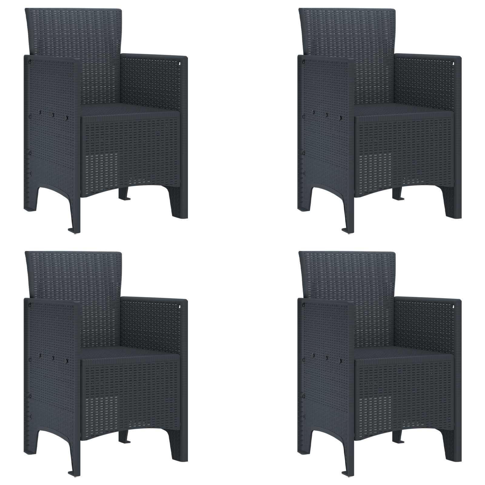 Chaise De 4 Pcs Anthracite 53 X 49 X 85 Cm Pp Leroy Merlin