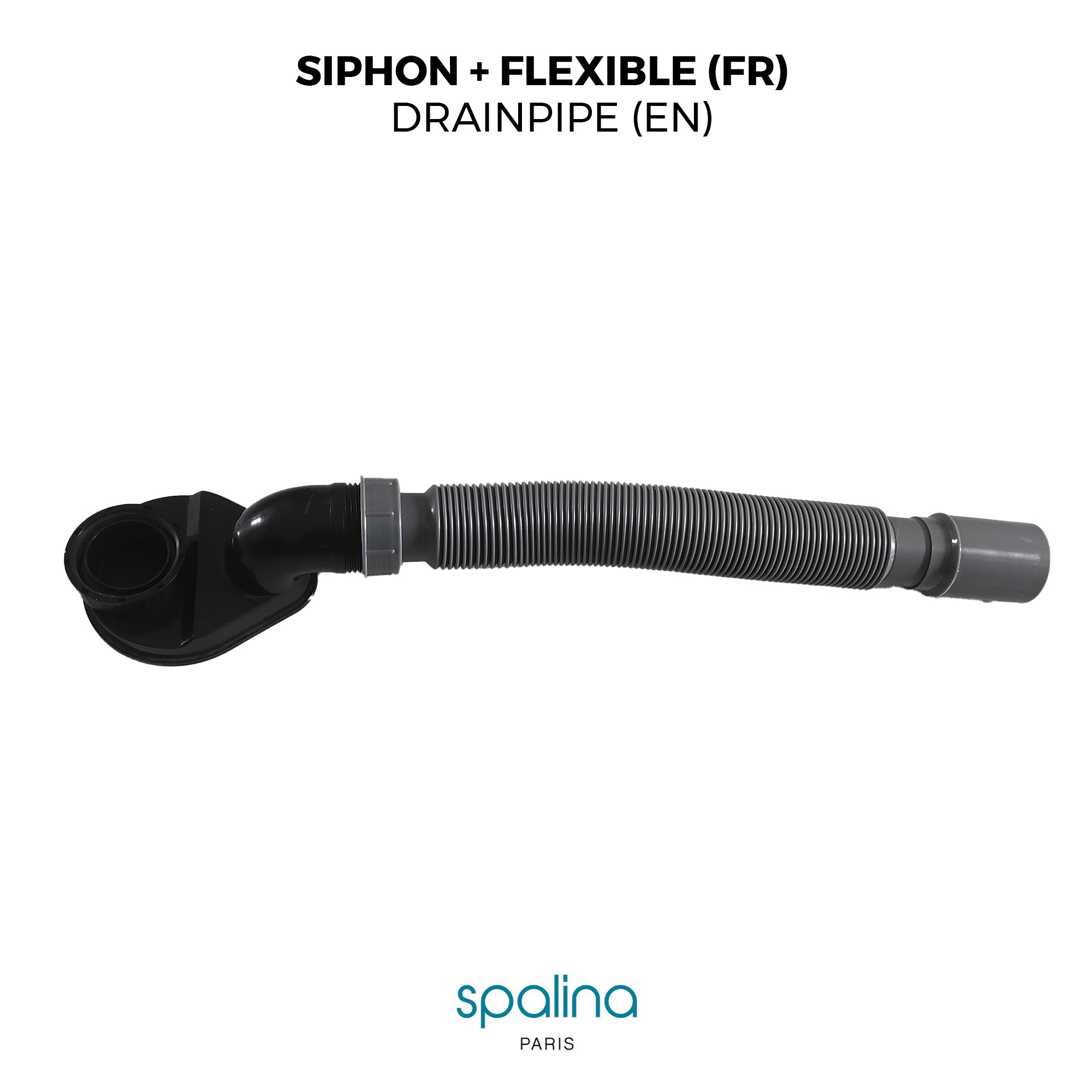 Accessoire Siphon extra plat + flexible 80 x8,94 x6,53 cm, by SPALINA ...