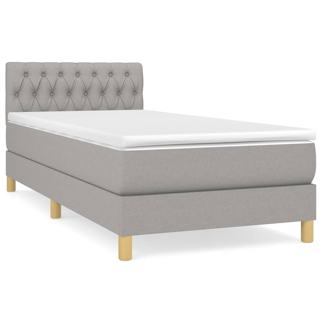 Lit simple | Lit Adulte | Lit à sommier tapissier avec matelas Gris ...