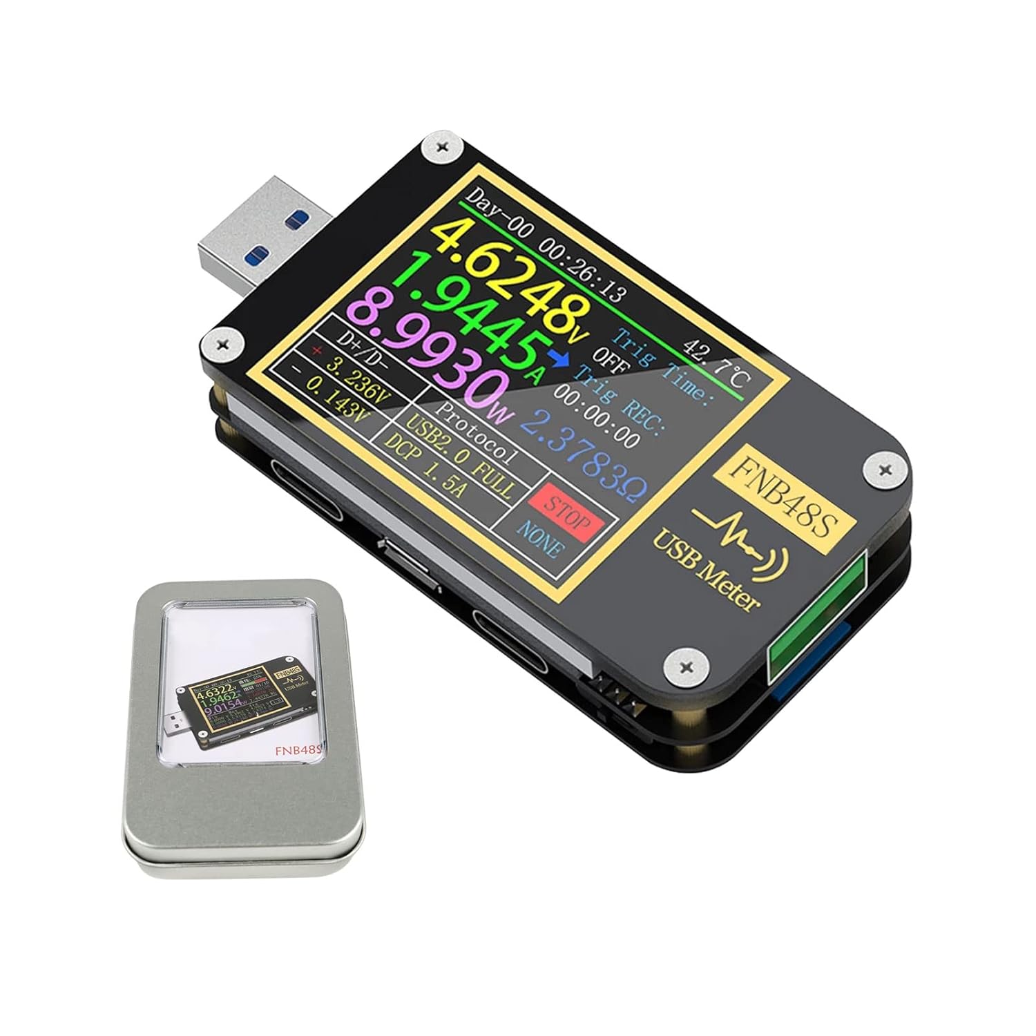Probador de tensión USB FNB48 PD - Voltímetro USB 3.0 - Probador de ...