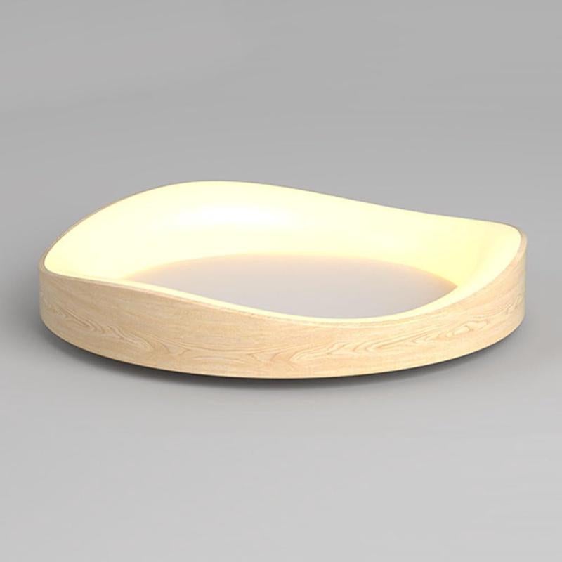 Plafonnier encastré design en bois blanc avec télécommande, luminaire ...