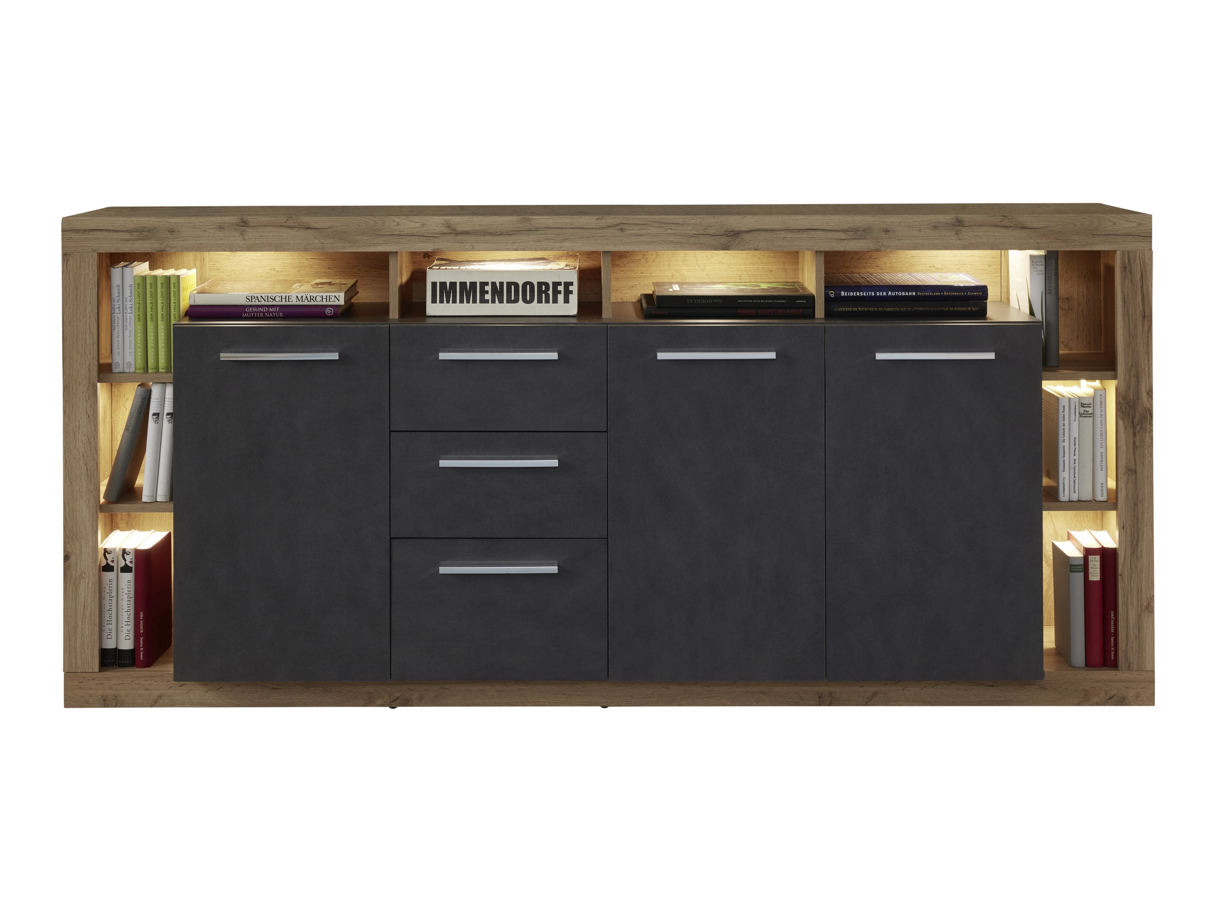 Buffet - Mélaminé chêne - Naturel-Gris - 200 - 90 - 40 cm | Leroy Merlin
