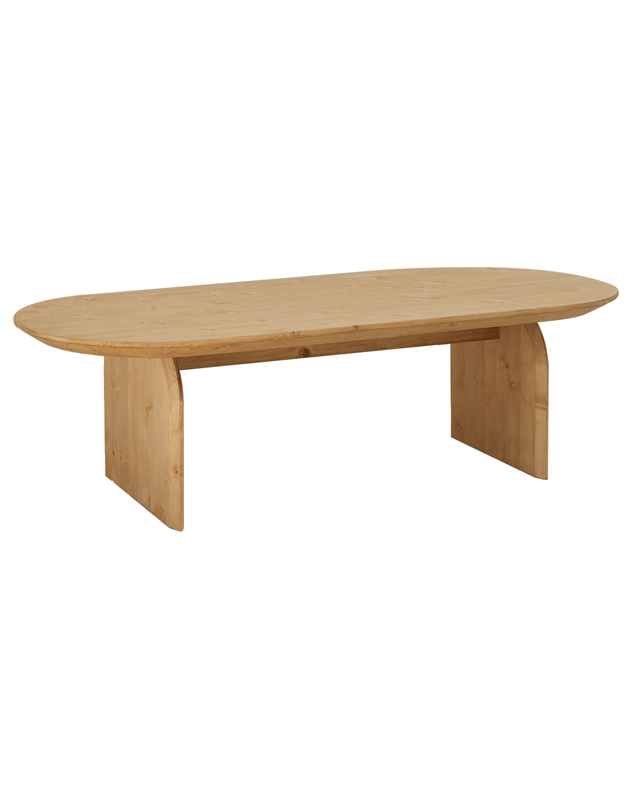 Table basse ovale en bois de sapin Decowood, couleur chêne moyen ...