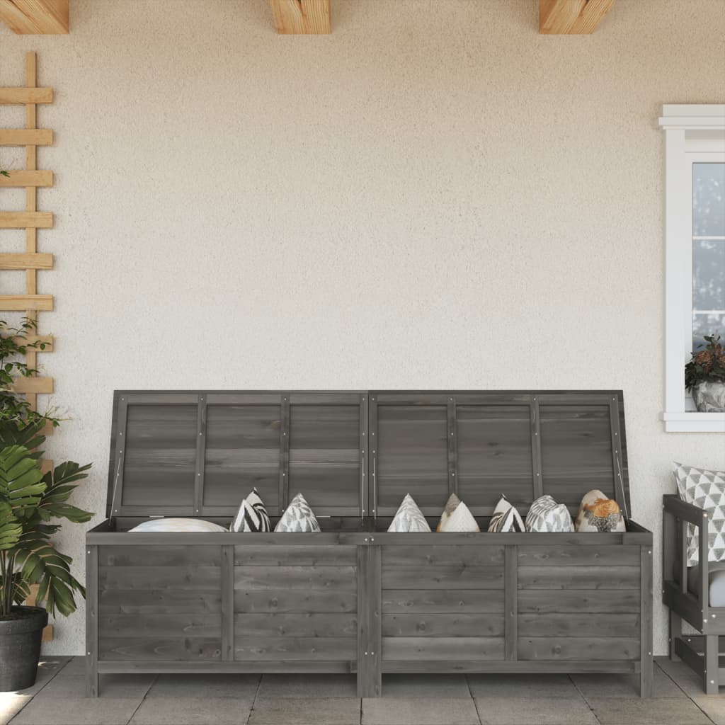 Maison Exclusive - Arcón jardín madera maciza abeto gris antracita 198 ...
