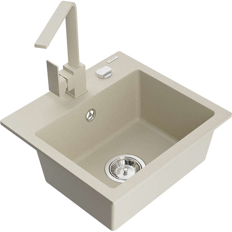 Mexen Milo zlewozmywak granitowy 1-komorowy z baterią kuchenną Rita ...