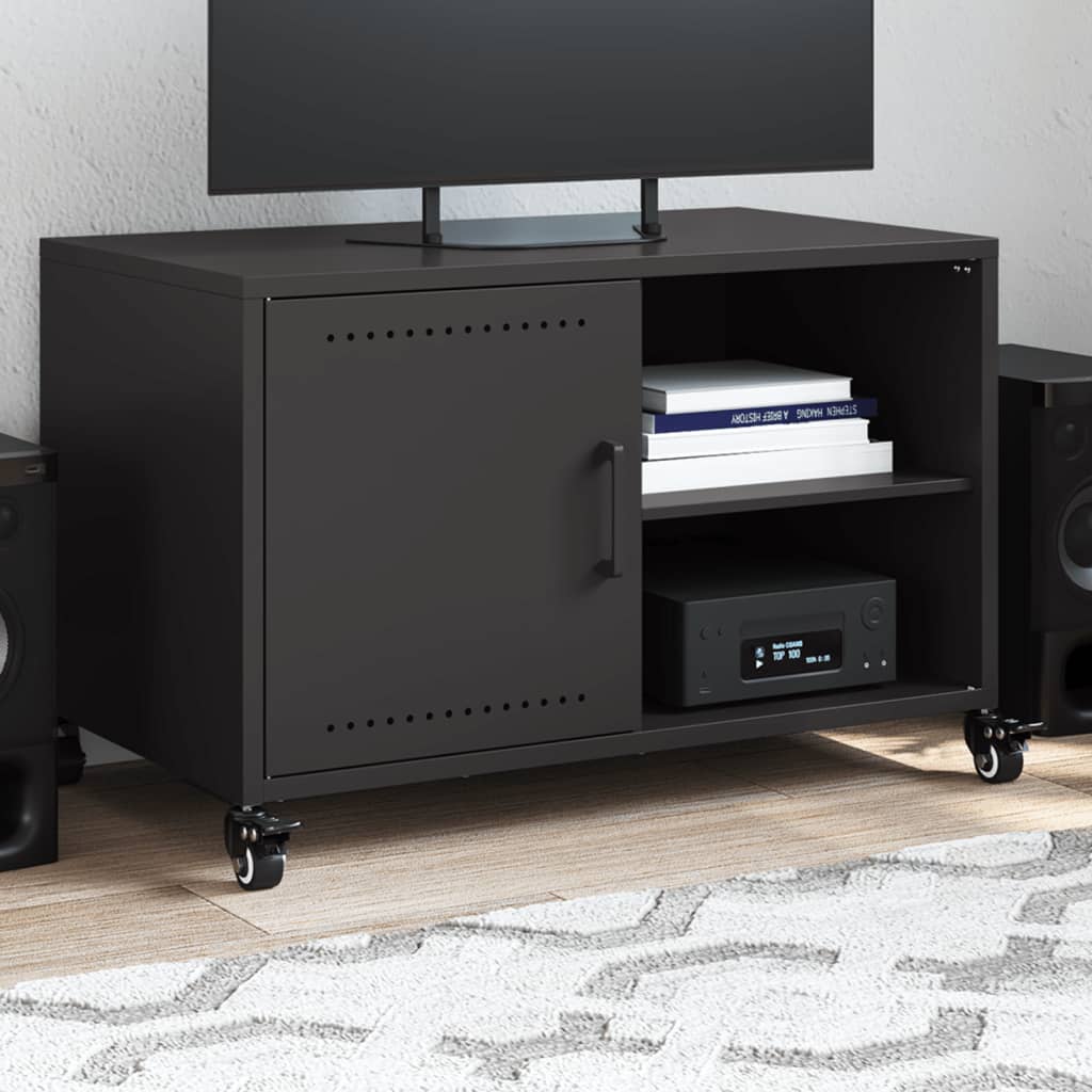 Mueble TV negro 68x39x43,5 cm acero | Leroy Merlin