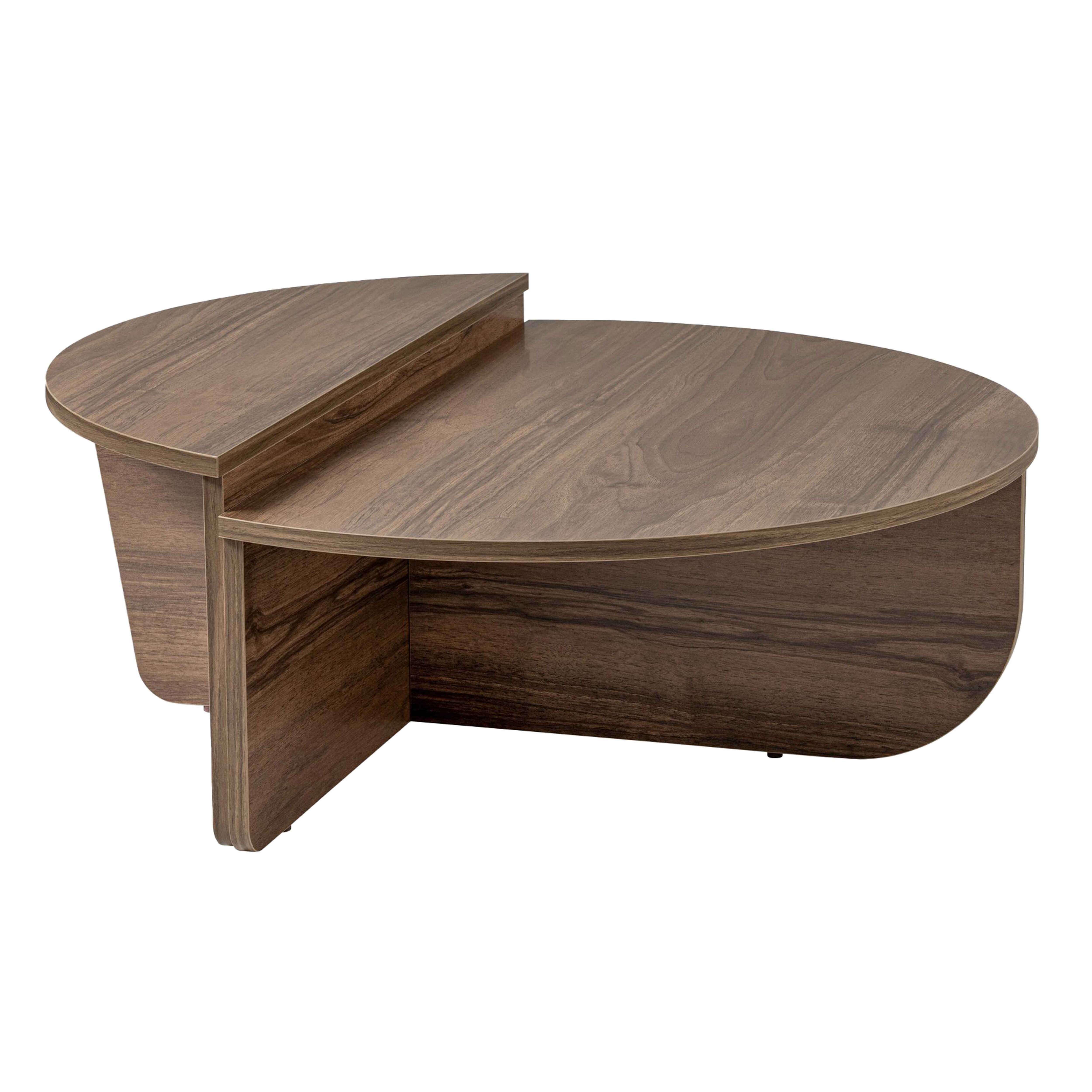 Table basse ovale en mélaminé effet bois beige | Leroy Merlin