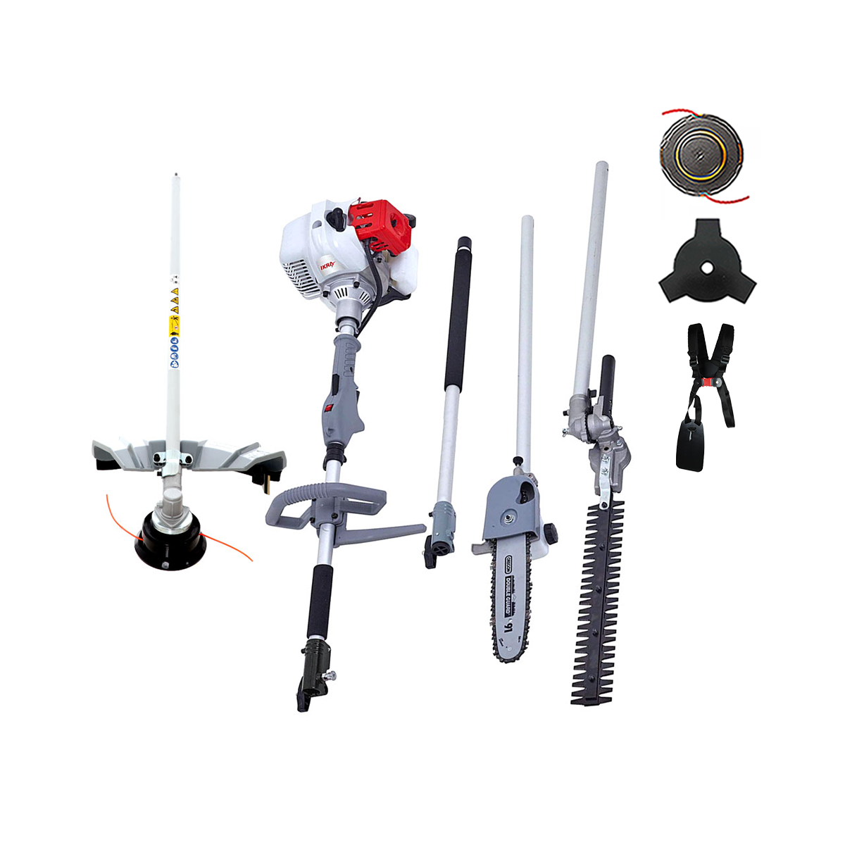 Outils de Jardin Multifonction Thermique 4en1 Taille haie + Élagueuse ...