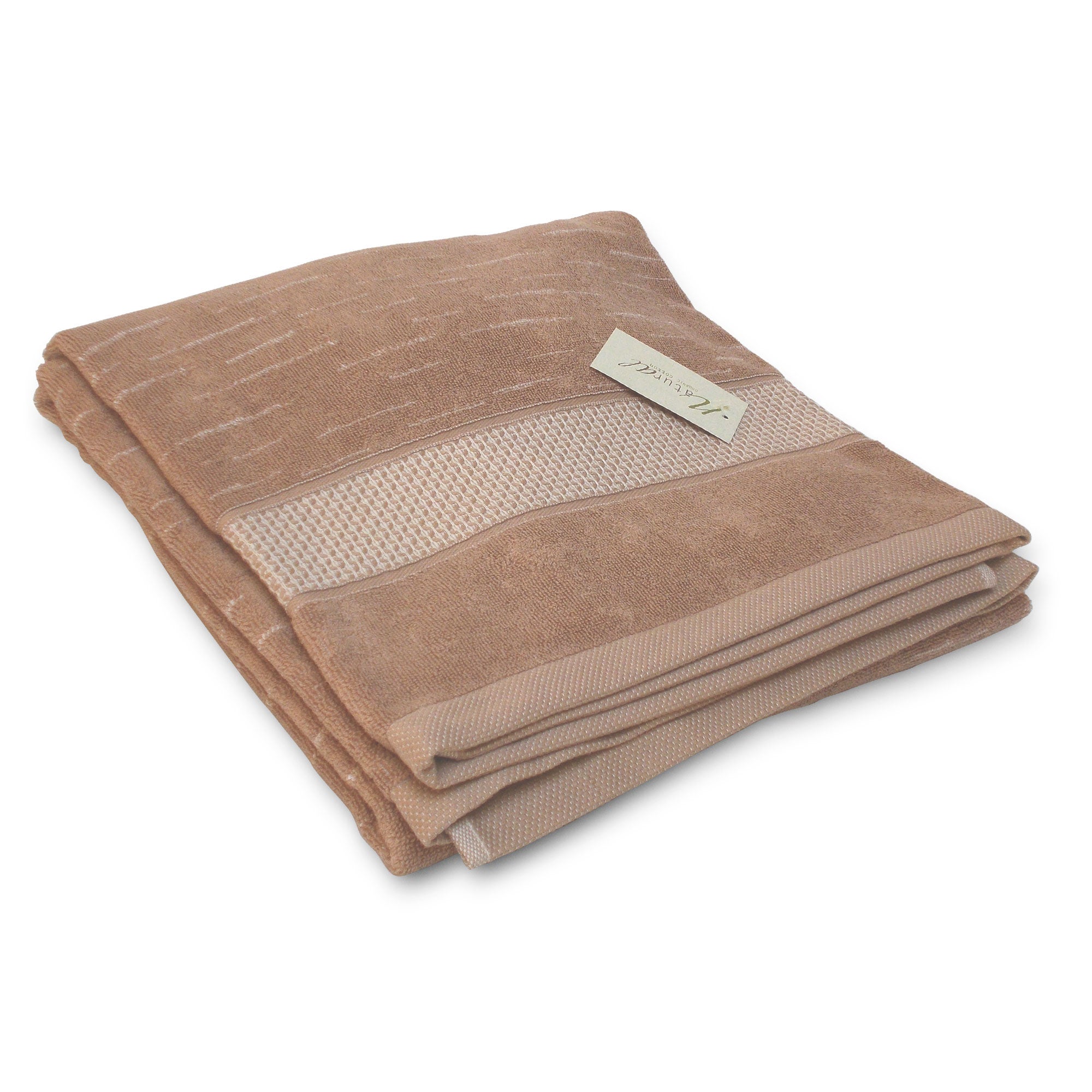 Serviette de toilette 50x100 cm FICUS Marron 500 g/m2 pur coton issu de ...