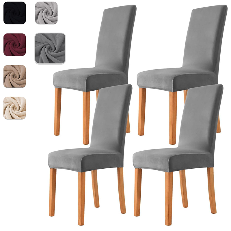 Juego de fundas de silla de terciopelo elástico universal para comedor ...