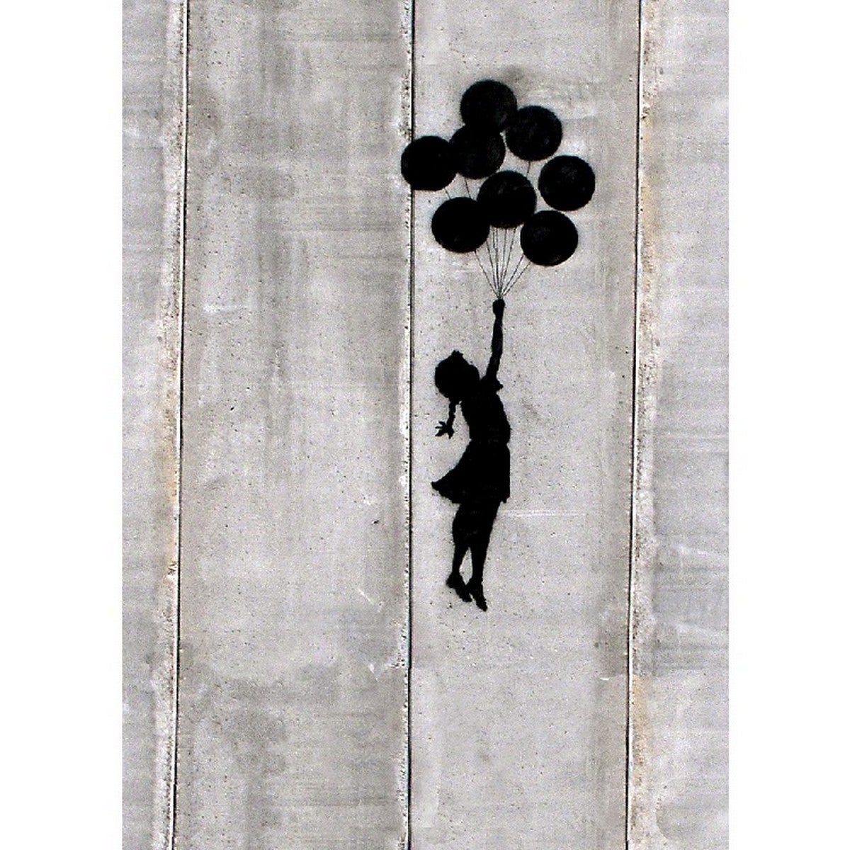 Stampa su Tela Banksy Bambina con Palloncini, Poliestere, Multicolore ...