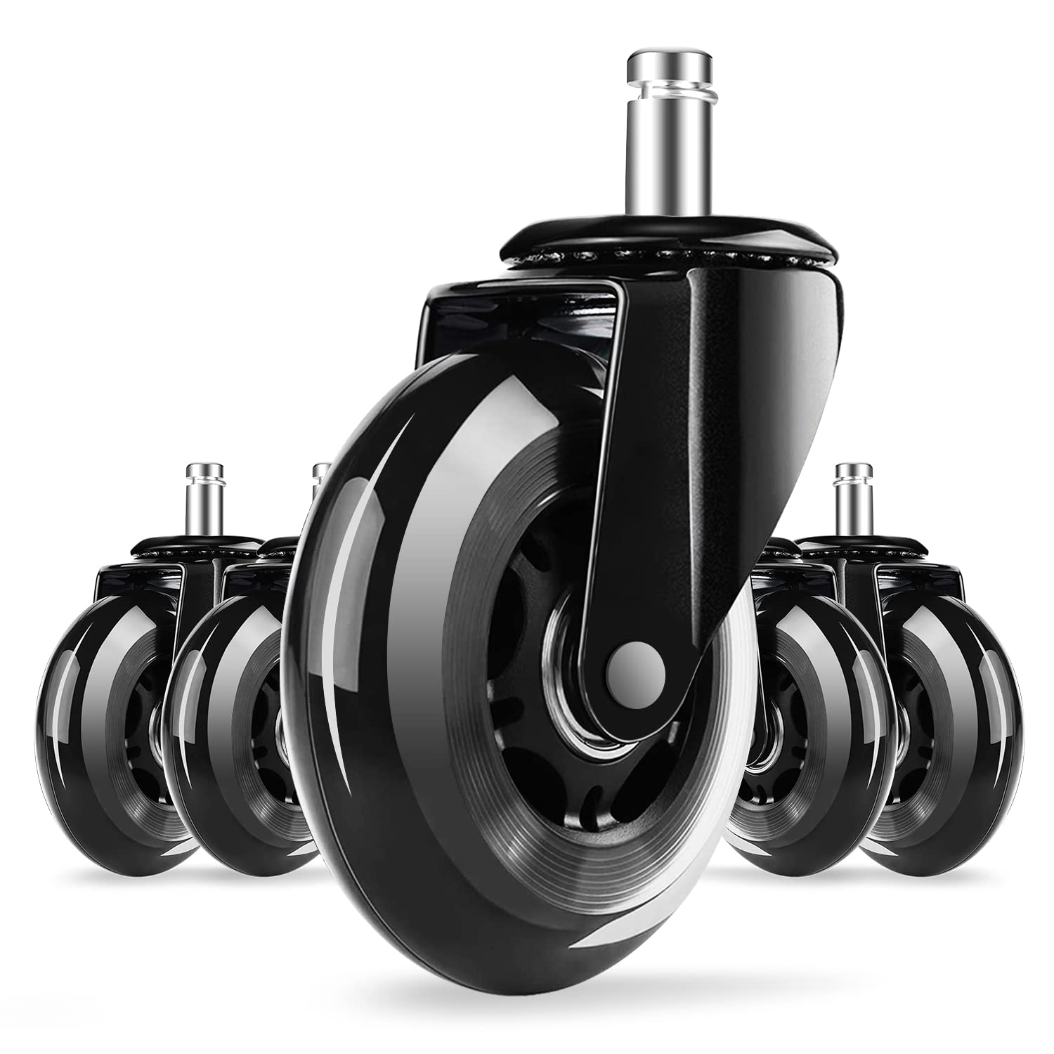 Roulettes Chaise Bureau, Lot de 5 Roulettes pour Chaise de Bureau ...