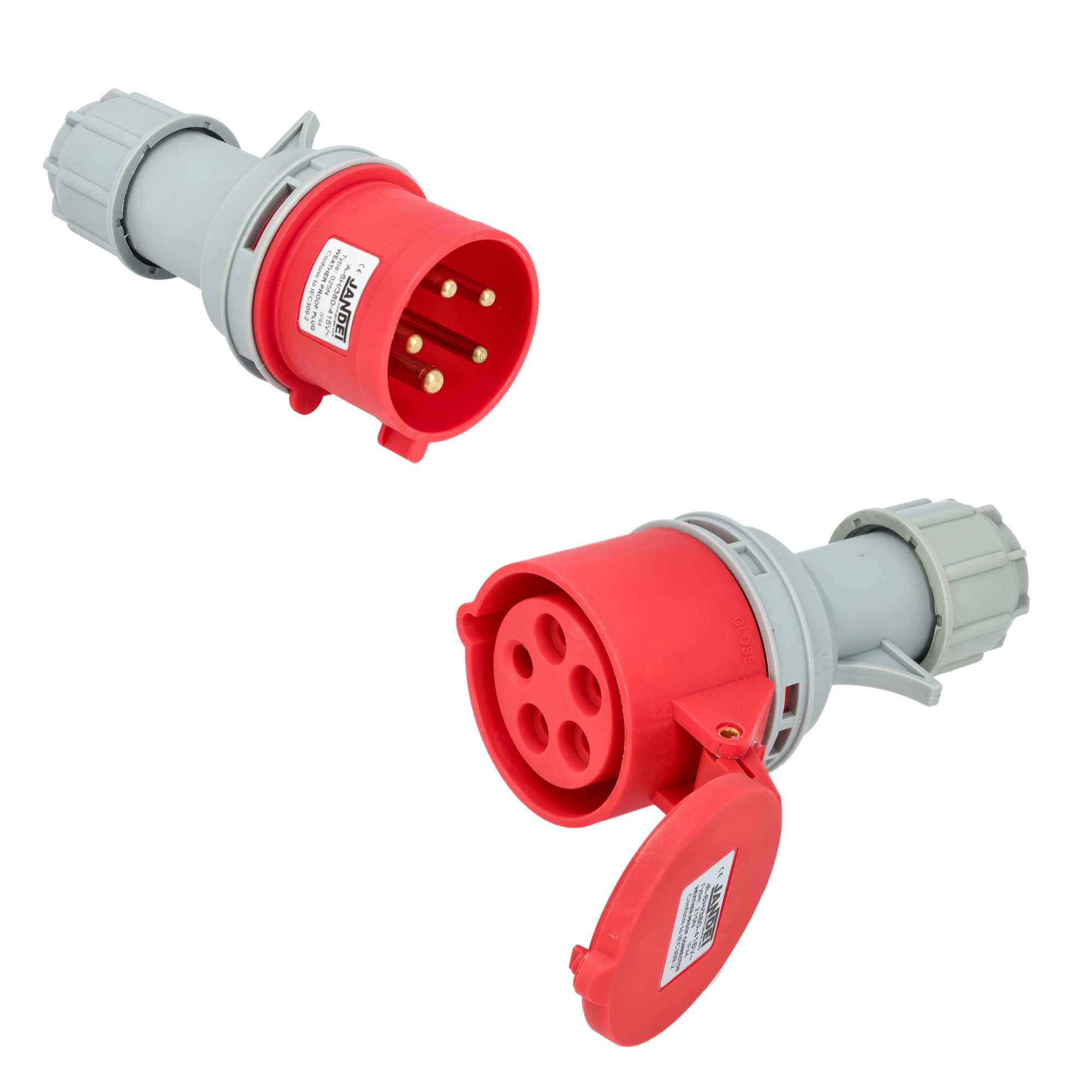 Connecteur d'alimentation, prise industrielle 4P+T 6H 240+415 Vac IP44 (Antenne Mâle 16A ...