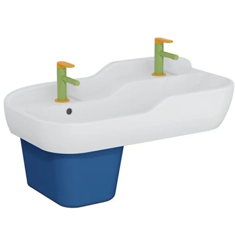 Lavabo pour enfant VITRA Sento Kids 2 hauteurs avec trop-plein + cache ...