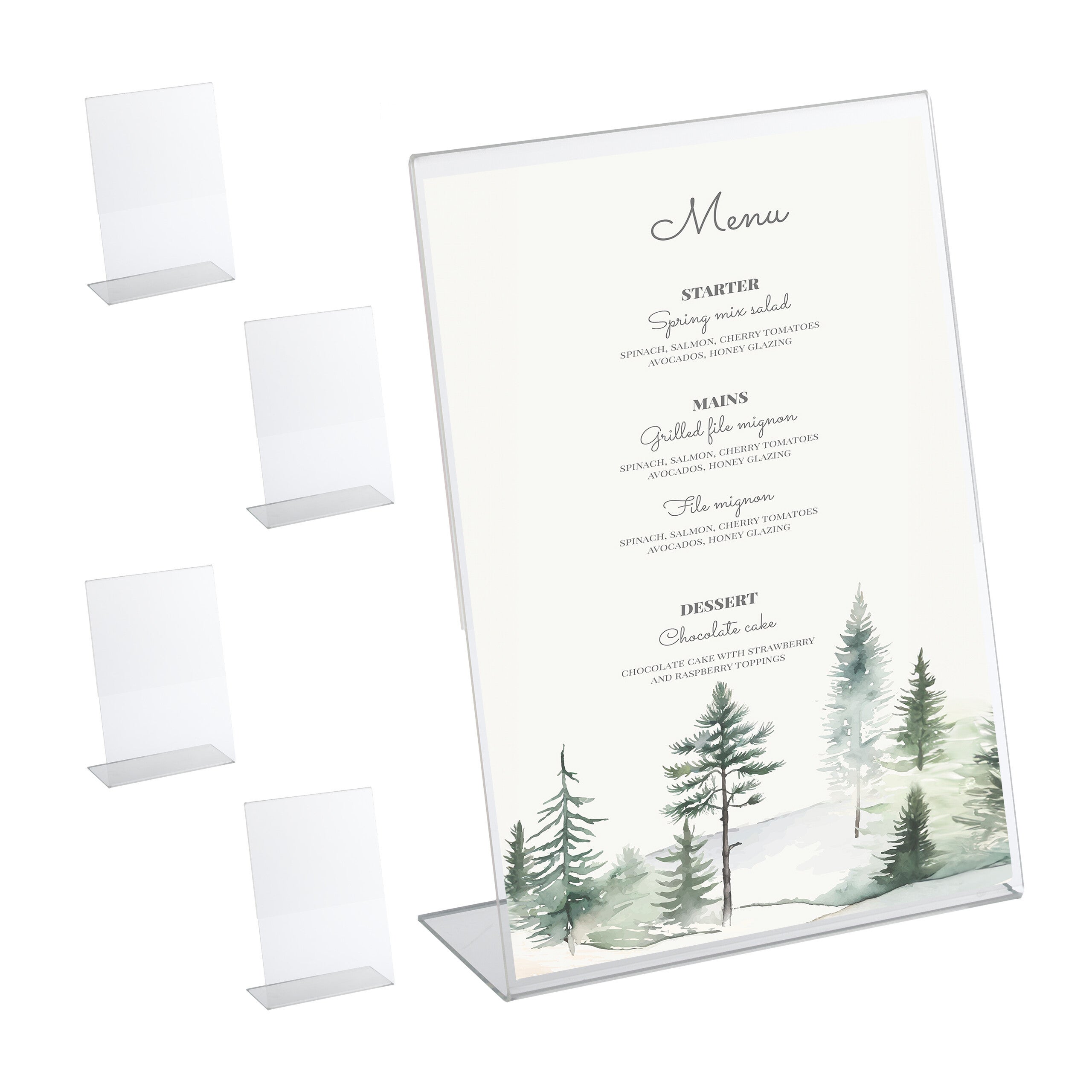 Relaxdays Portamenu da Tavolo, DIN A4, Set 5 Segnaposto Acrilico, Porta ...