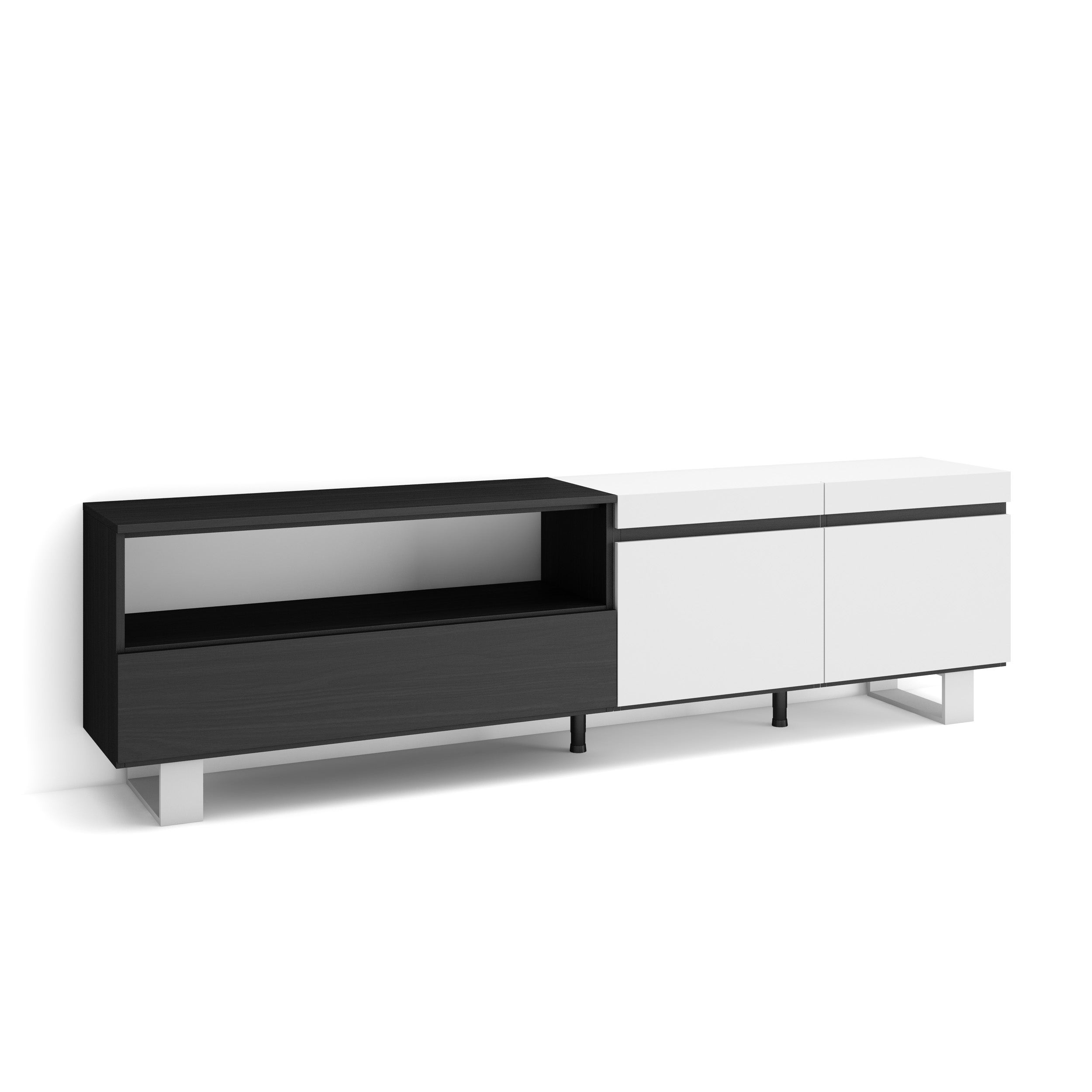 Meuble TV-Banc Télé-Grand espace de Rangement-200x57x35cm-Pour les TV ...