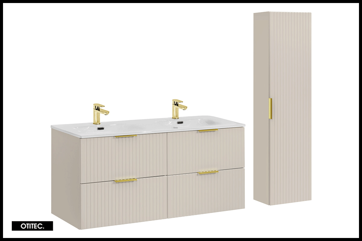 Ensemble meuble de salle de bain de 120 cm - avec vasque - avec colonne - ASTRA | Leroy Merlin