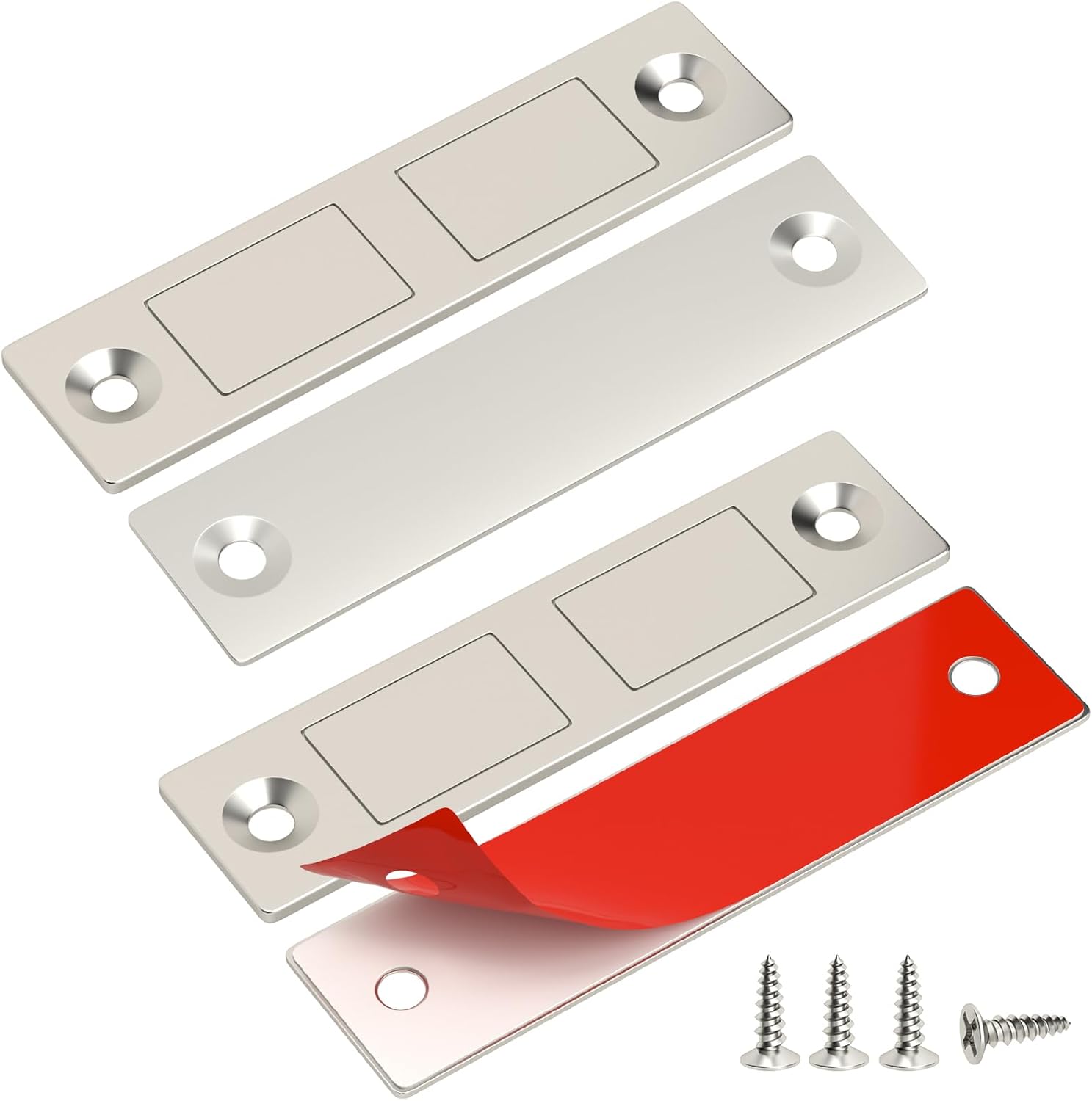 Aimant de porte d'armoire ultra fin et résistant, paquet de 2 loquets ...