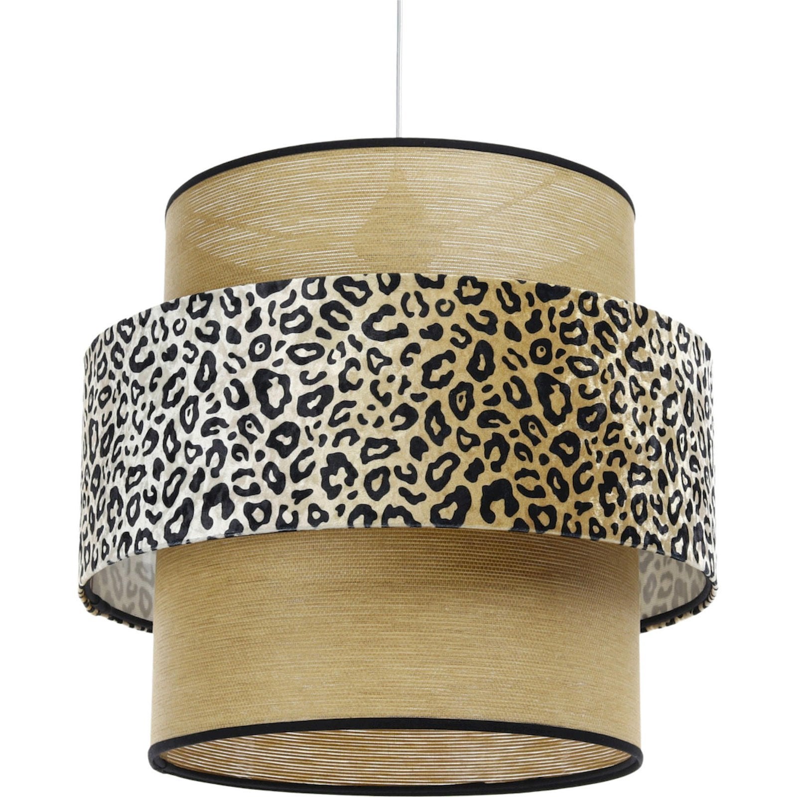 Suspension Doblo long 40 x 40 x 35 cm Abat-jour en tissu structuré bois ...